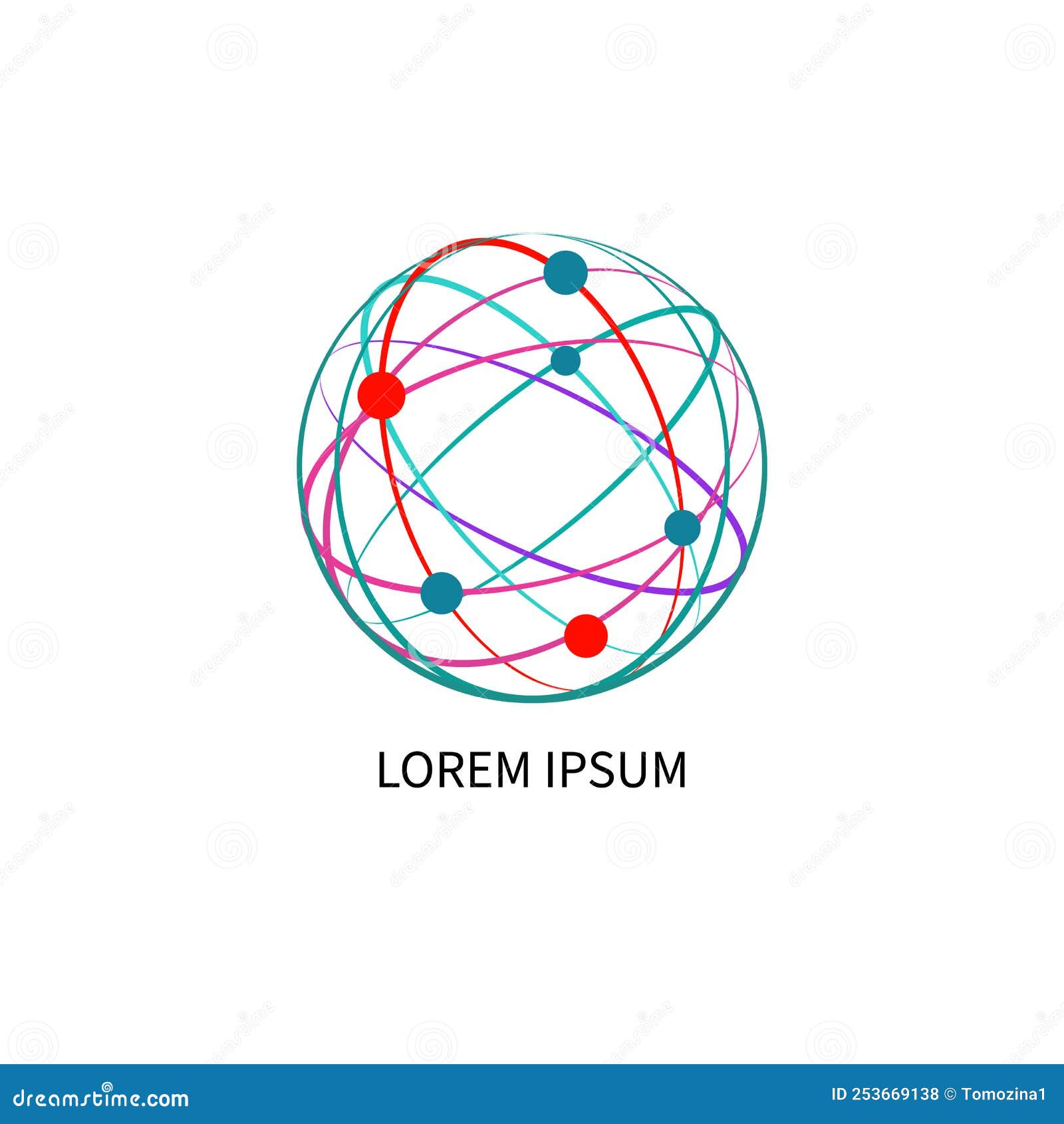 Networking Logo, Round Abstract Business Icon Stock Vector ...
