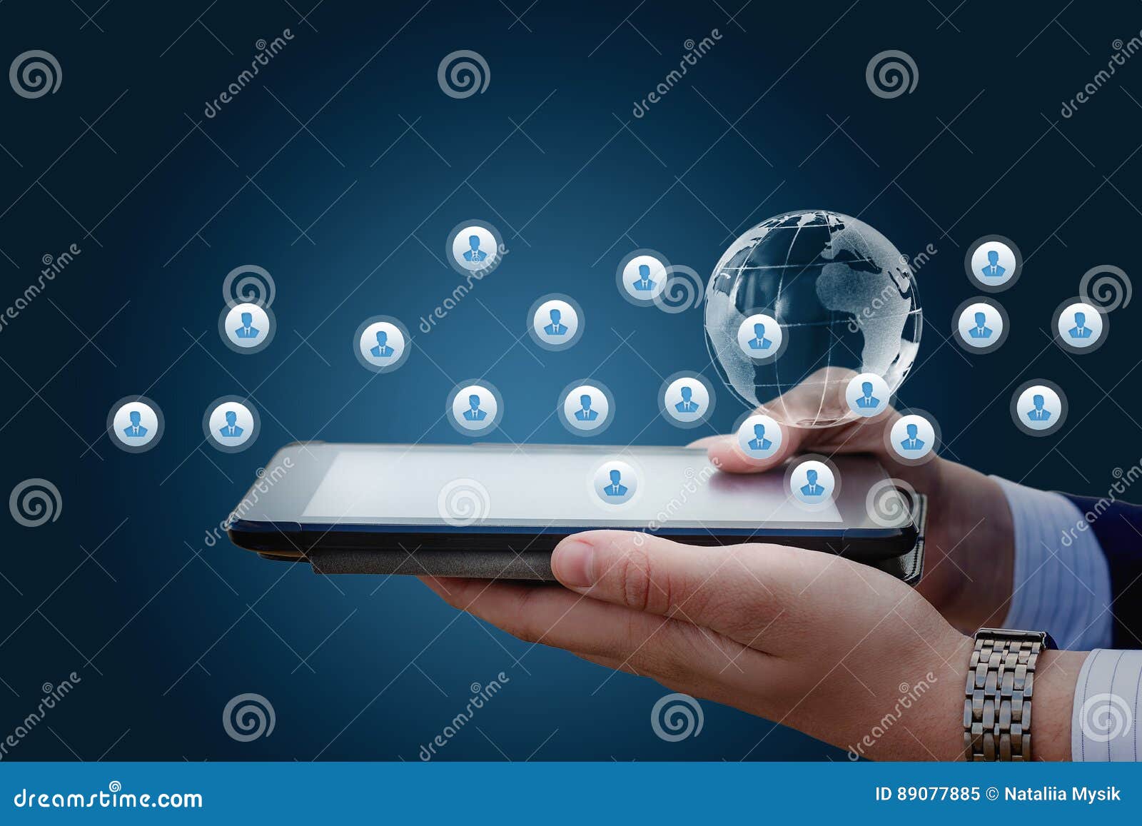Networking on a Mobile Device. Stock Image - Image of digital, modern ...