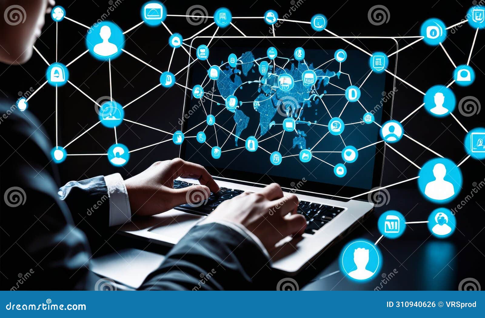 Networking Professional at Work Stock Illustration - Illustration of ...