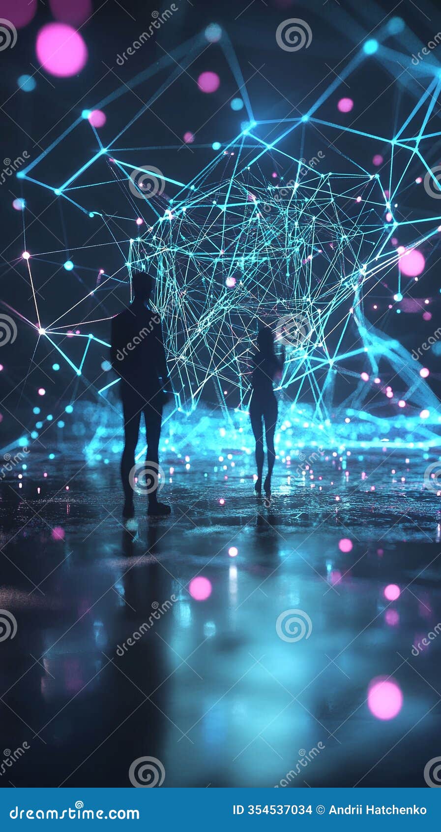 Networking Scene with Abstract Encryption Symbols and Neural Network ...