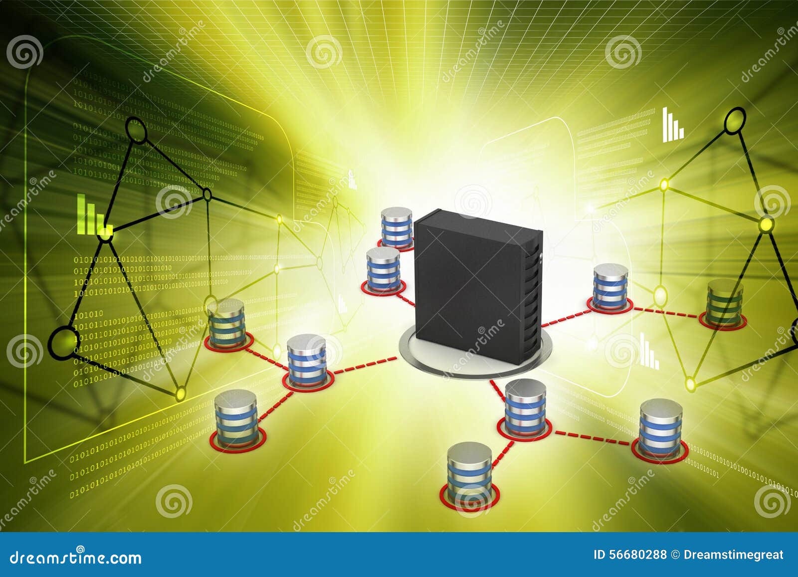 Networking with server stock illustration. Illustration of connection ...