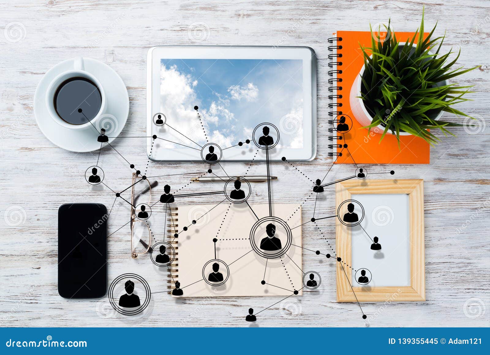Networking and Social Communication Concepts. Stock Image - Image of ...
