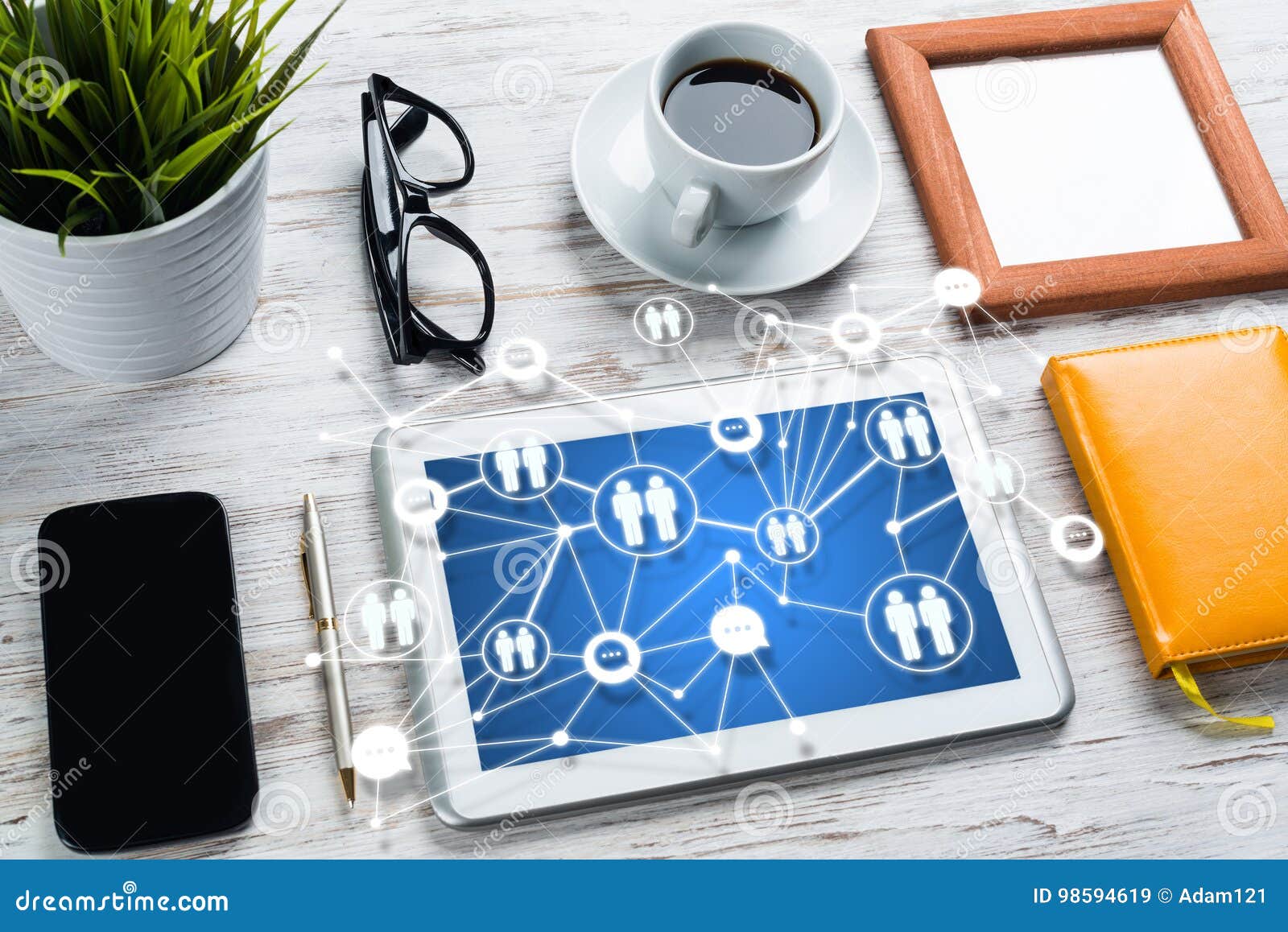 Networking and Social Communication Concepts. Stock Image - Image of ...