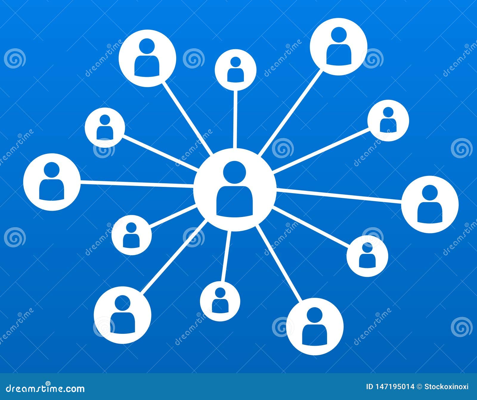 Networking Social Media Concept Business Communication Blue Vector ...