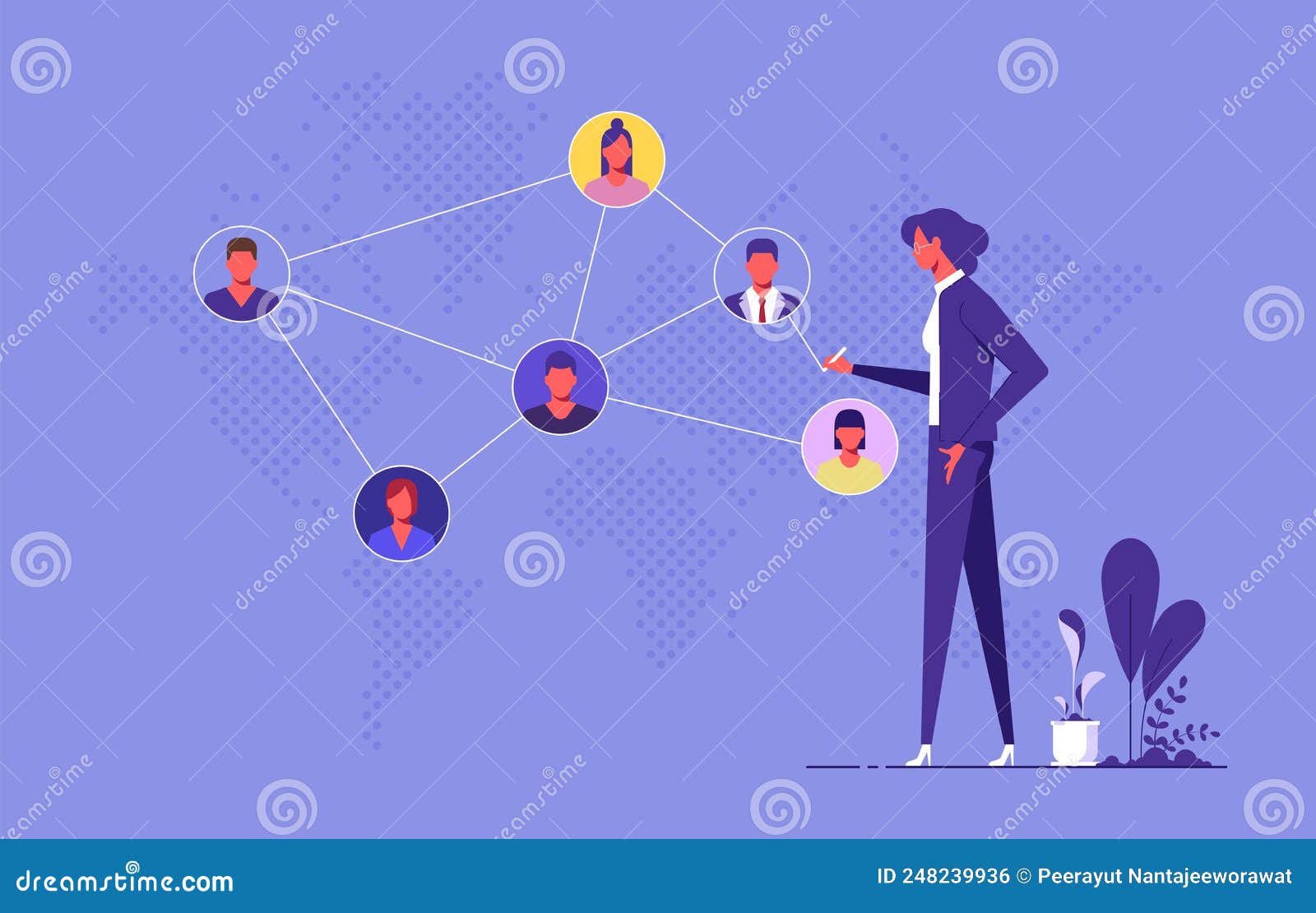 Networking or Social Network Concept Stock Vector - Illustration of ...