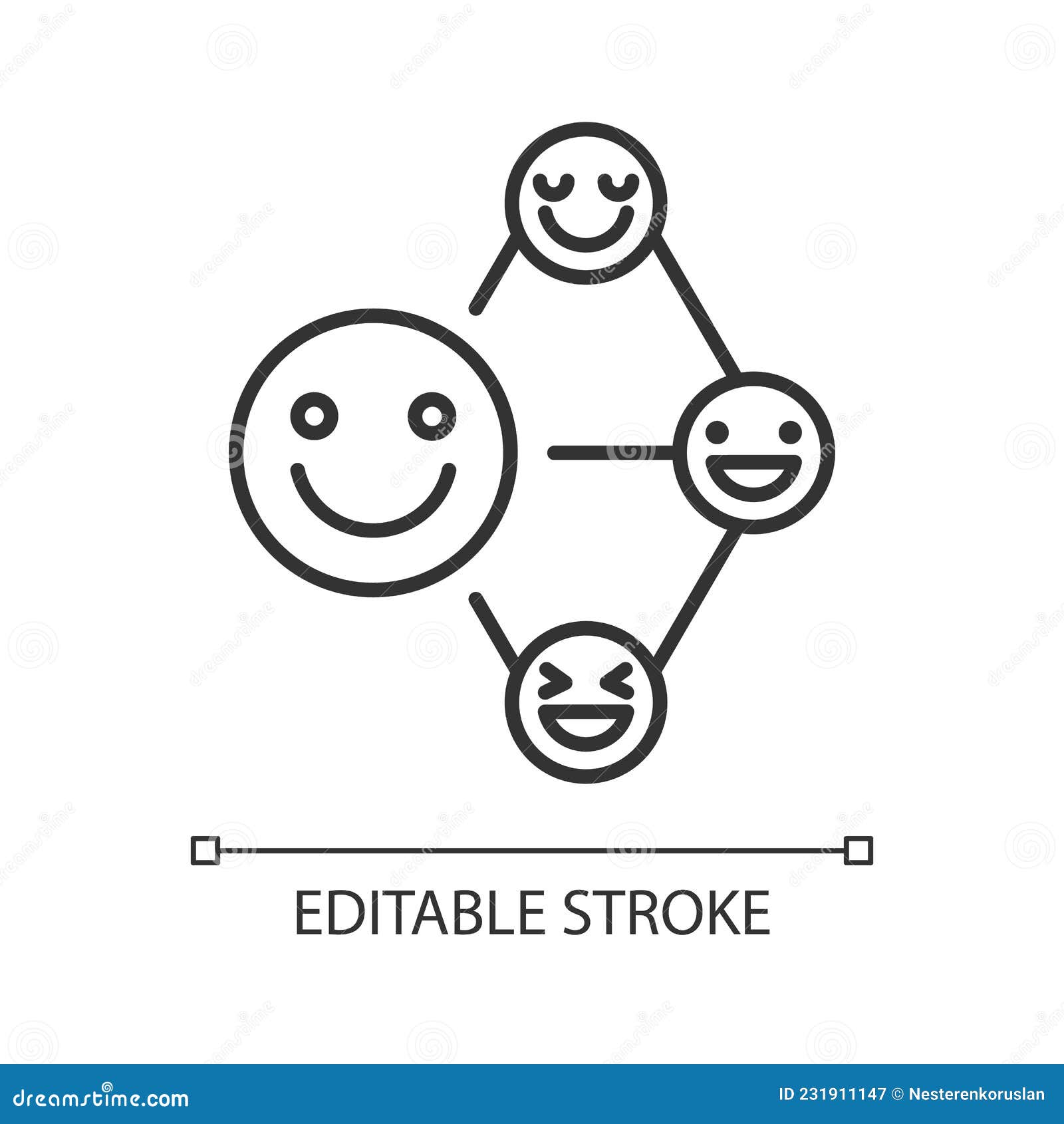 Networking Talent Linear Icon Stock Vector - Illustration of group ...