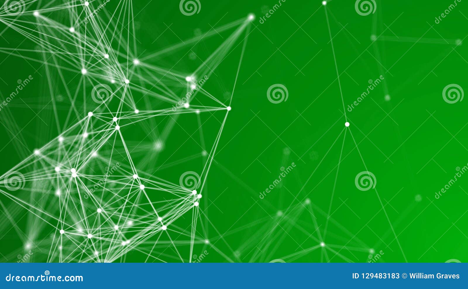Networking and Technology Background - Green Gradient with White Nodes ...