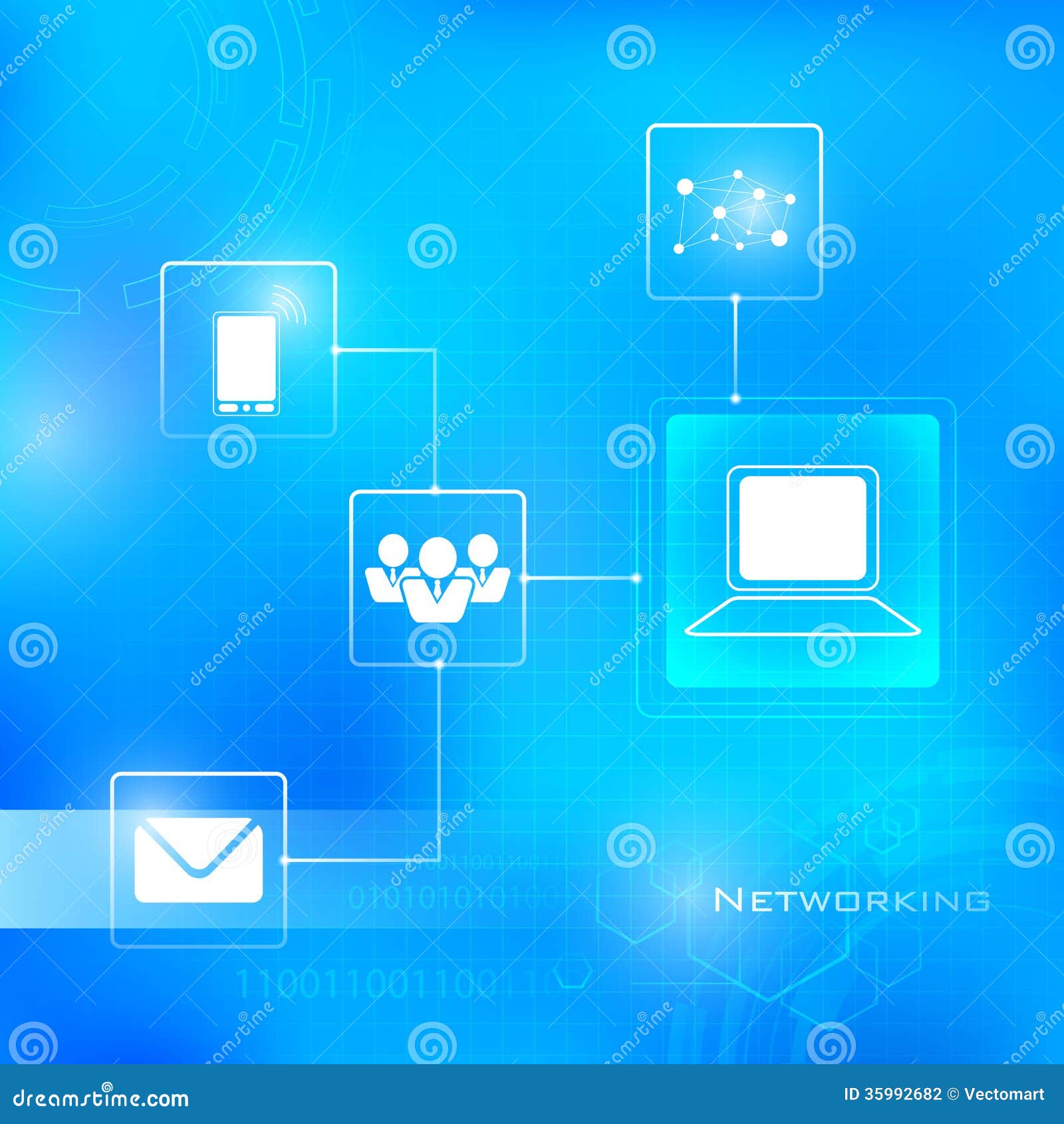 Networking Technology Background Stock Vector - Illustration of media ...