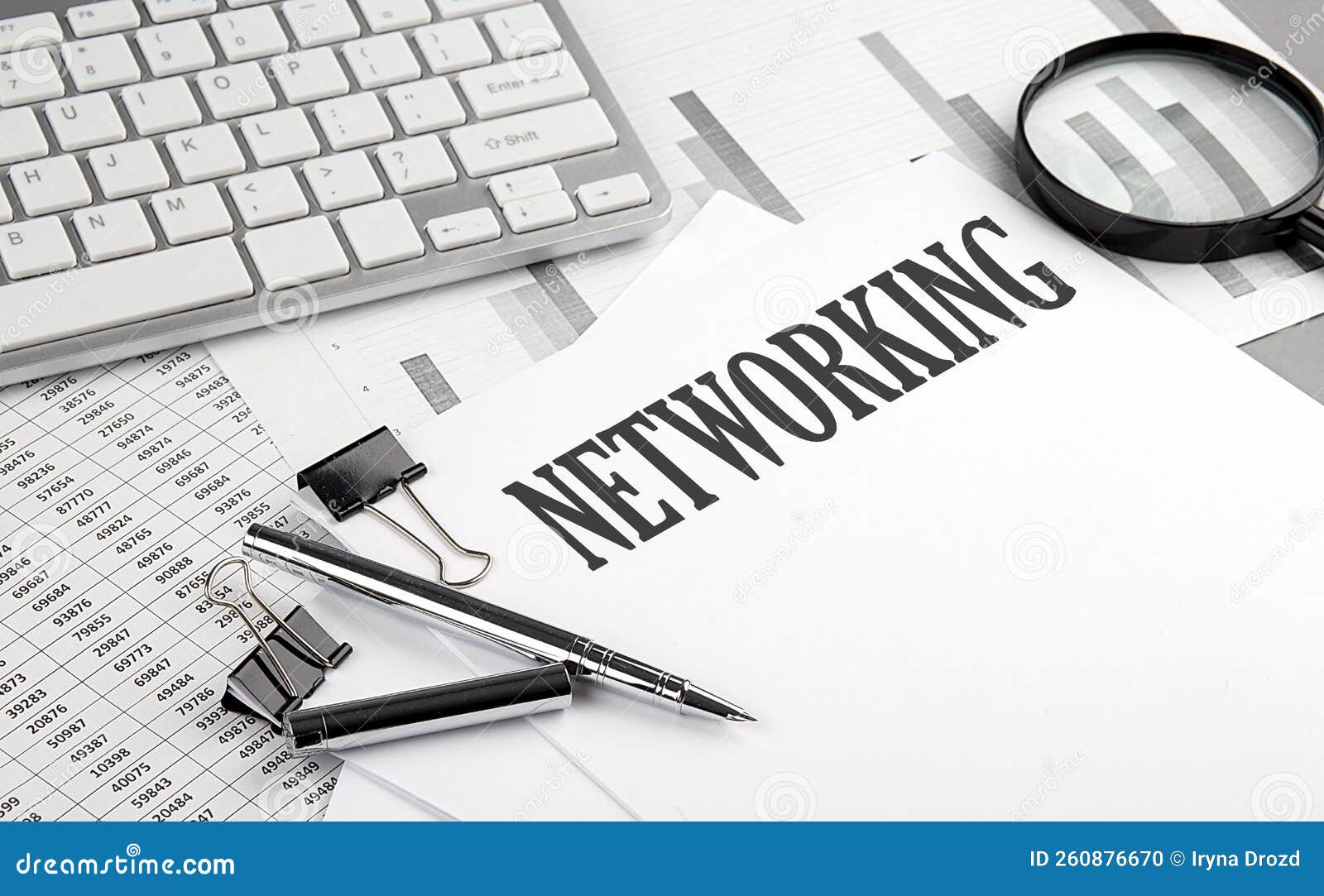 NETWORKING Text on Paper with Chart and Keyboard, Business Concept ...
