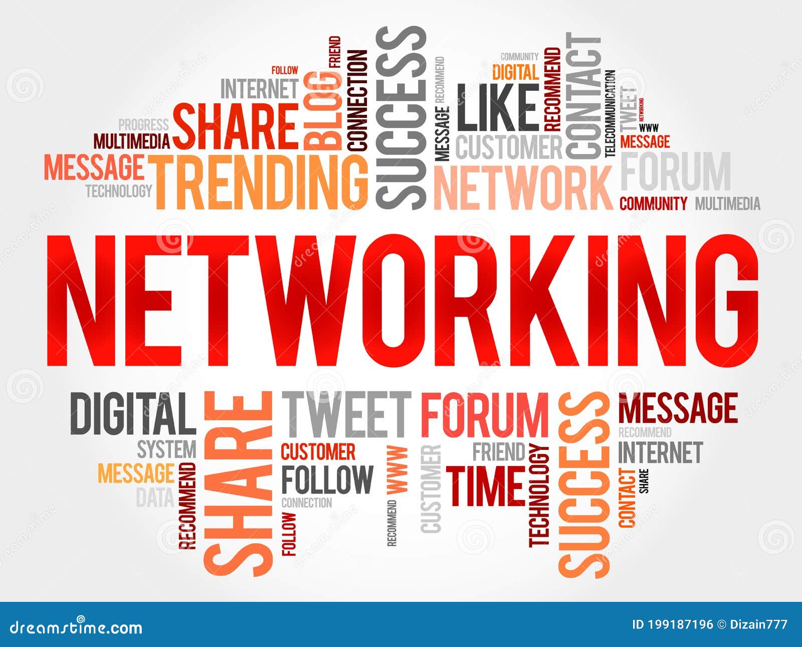 Networking word cloud stock illustration. Illustration of friends ...