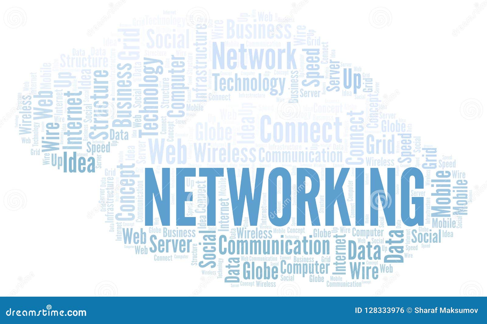 Networking Word Showing Relationships And Computer Communication Stock ...