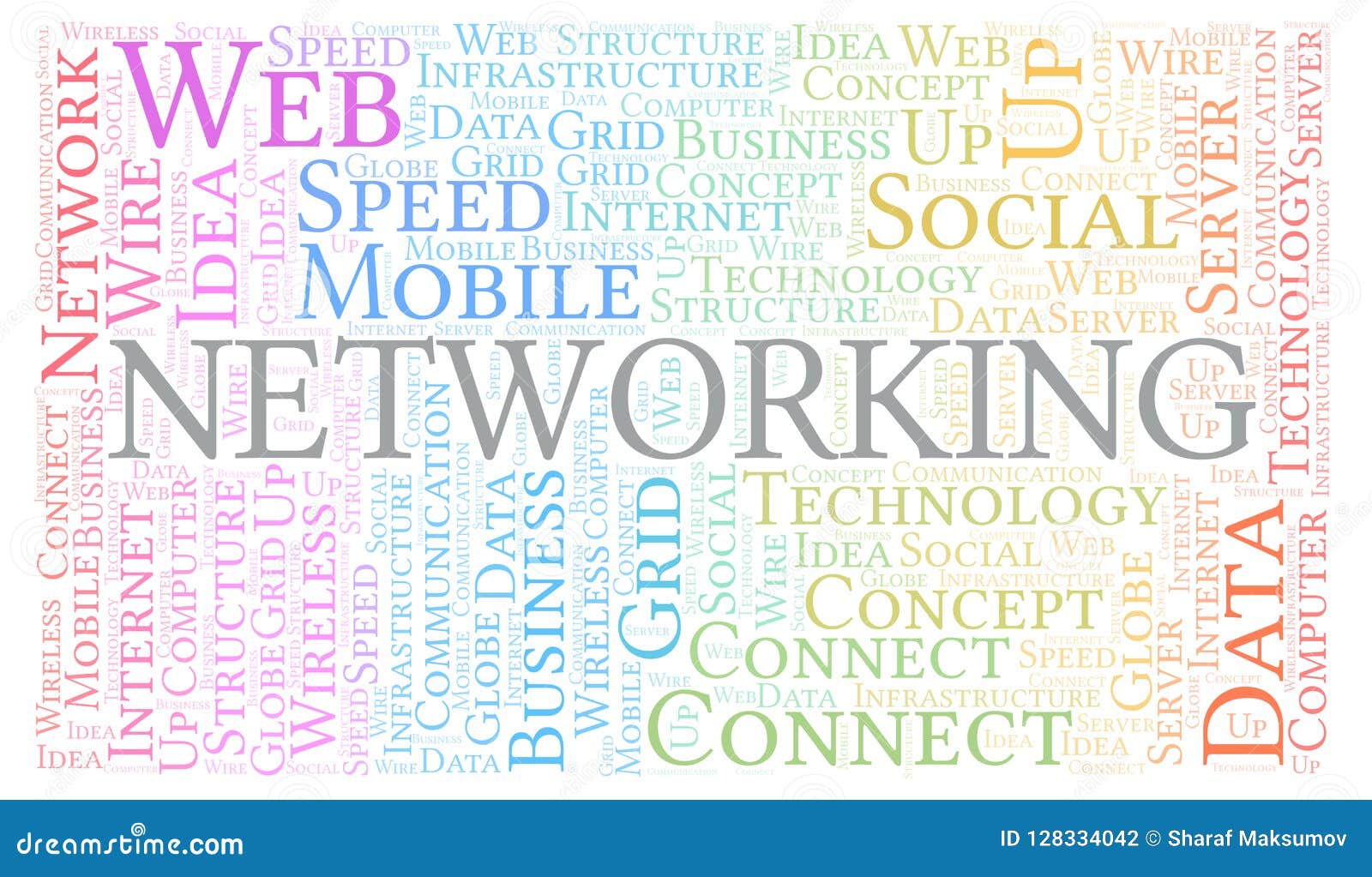 Networking Word Showing Relationships And Computer Communication Stock ...