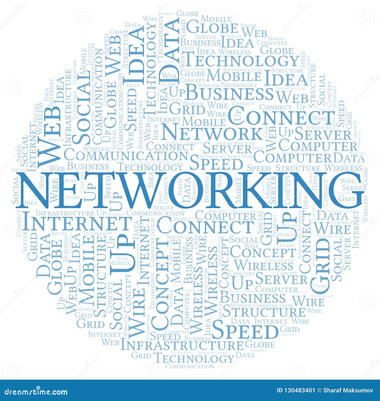 Networking Word Showing Relationships And Computer Communication Stock ...