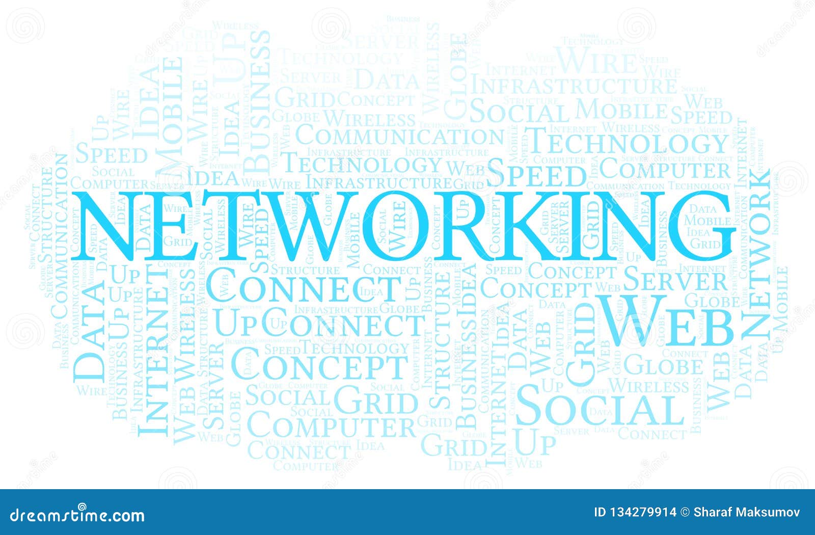 Networking word cloud stock illustration. Illustration of cloud - 134279914