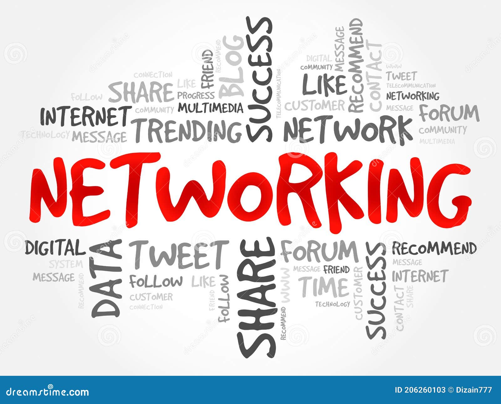 Networking Word Showing Relationships And Computer Communication Stock ...