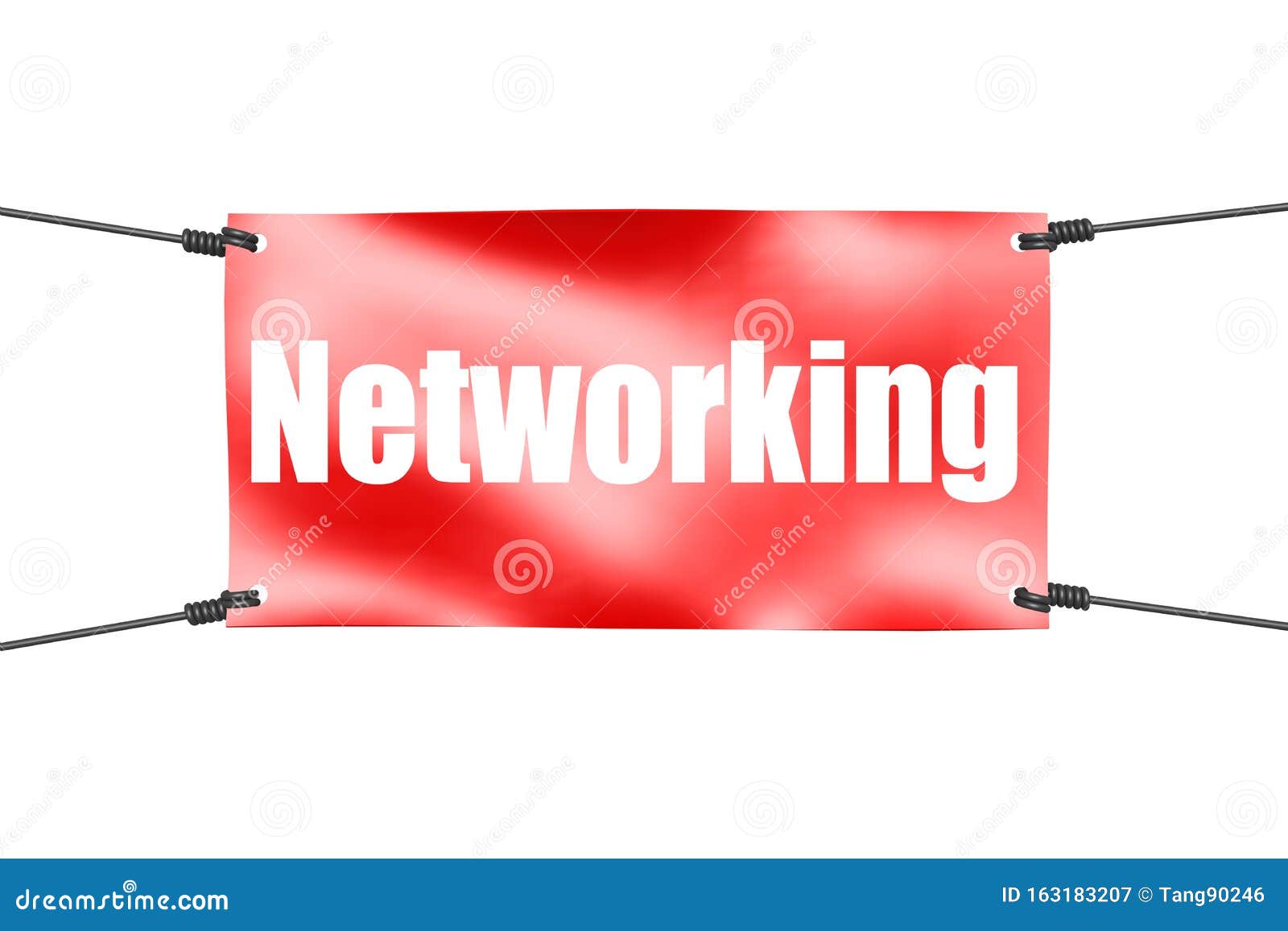 Networking Word with Red Banner Stock Illustration - Illustration of ...