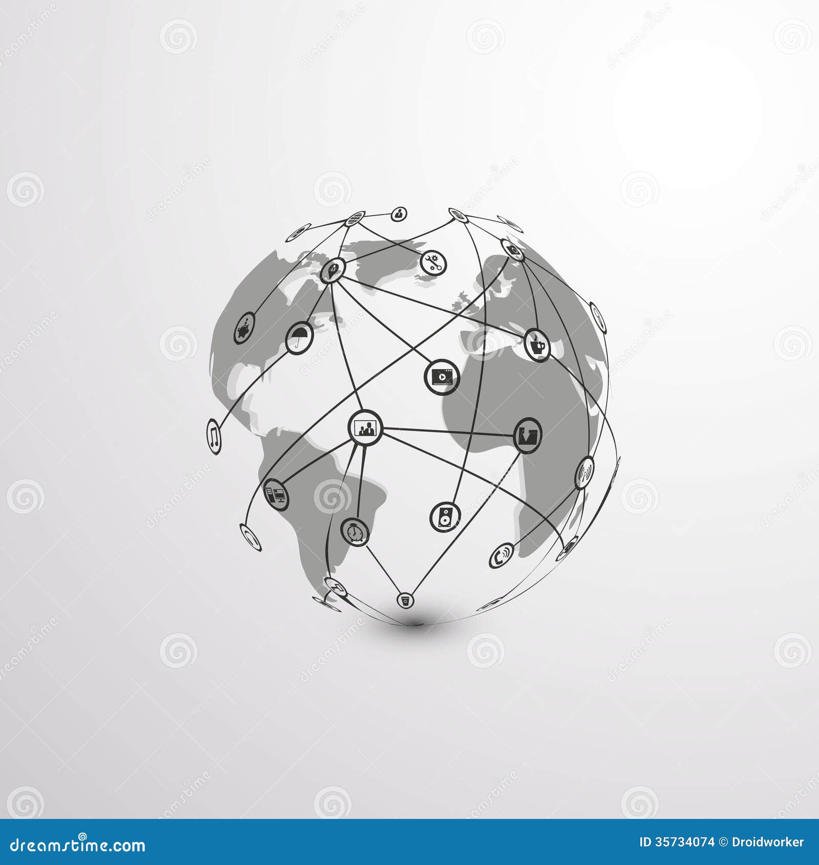 Networks - Globe Design stock vector. Illustration of meridian - 35734074