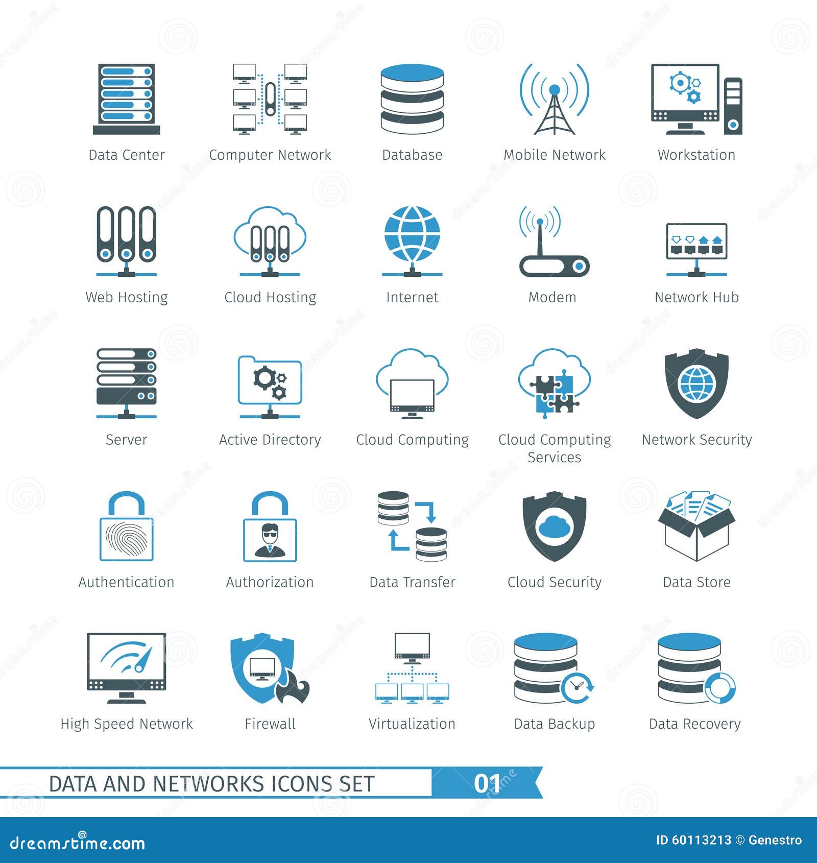 Networks Icon Set 01 stock vector. Illustration of hosting - 60113213