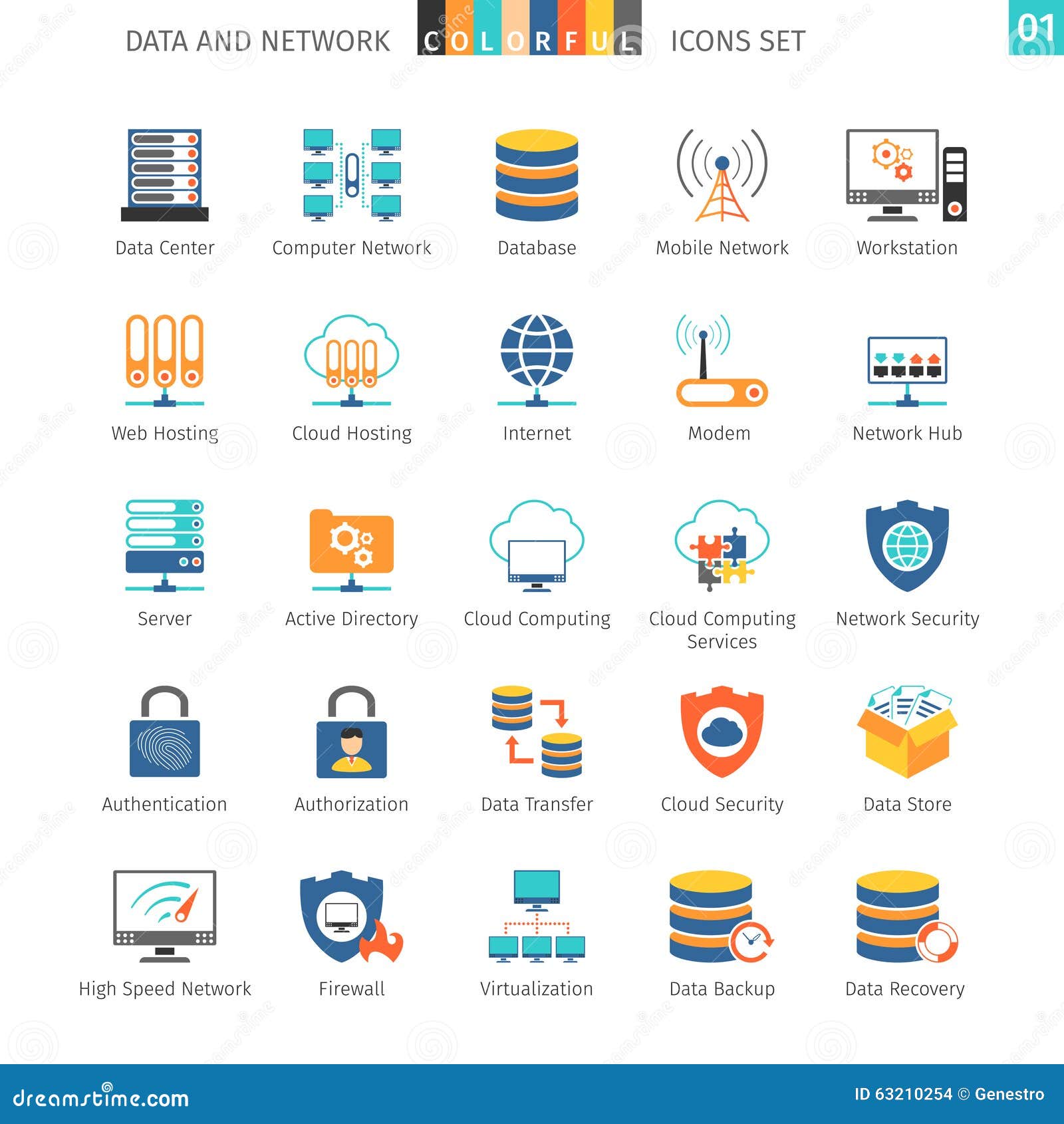 Networks Set 01 stock illustration. Illustration of firewall - 63210254