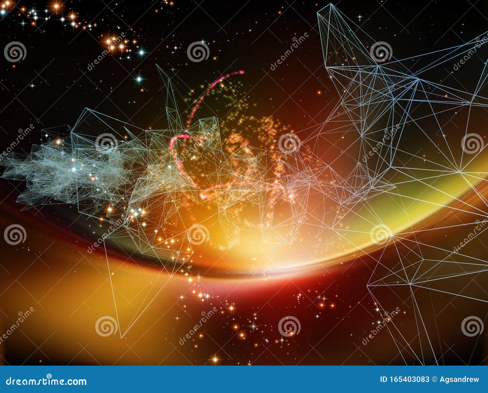 Networks in space stock illustration. Illustration of computer - 165403083