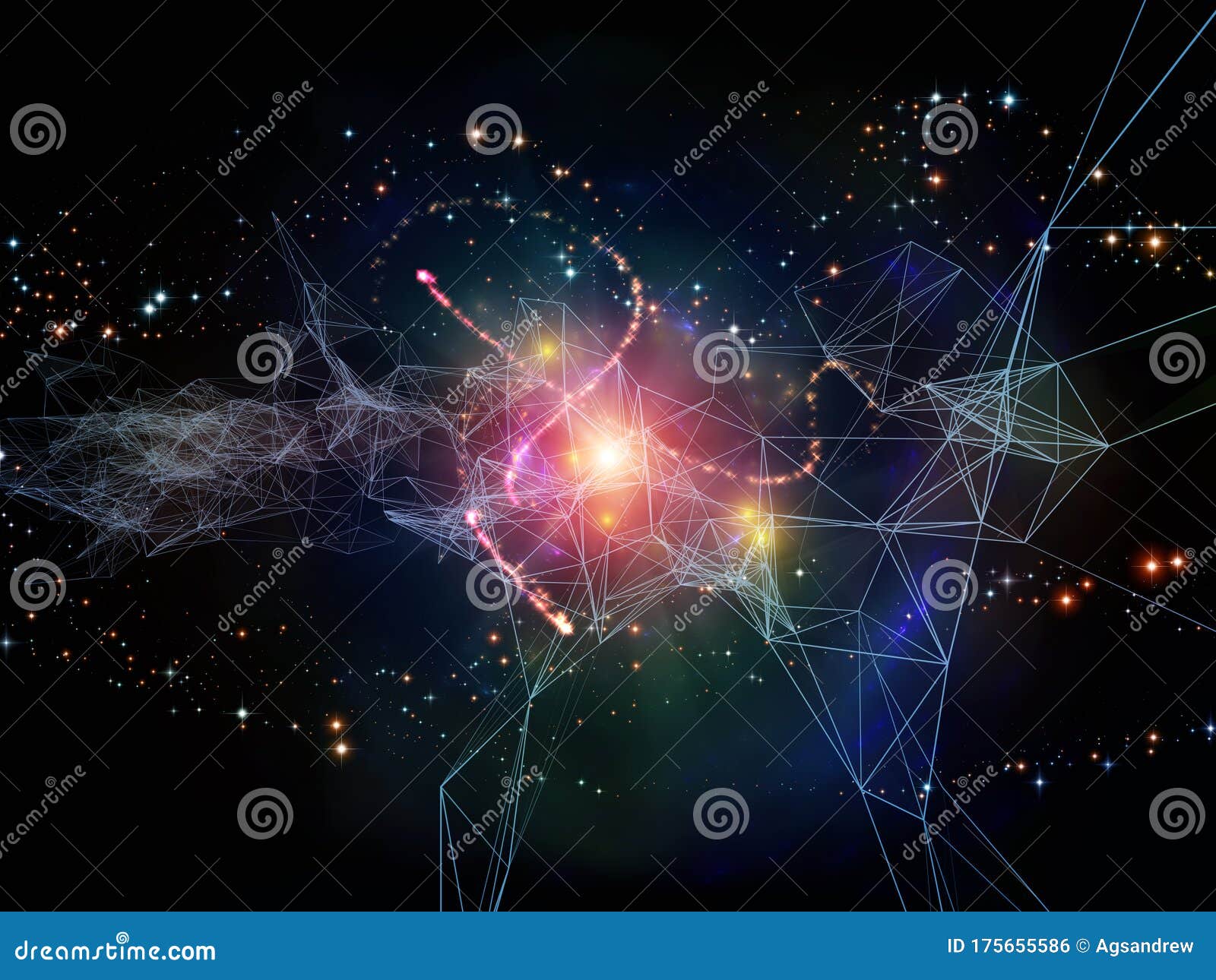 Networks in space stock photo. Image of communication - 175655586