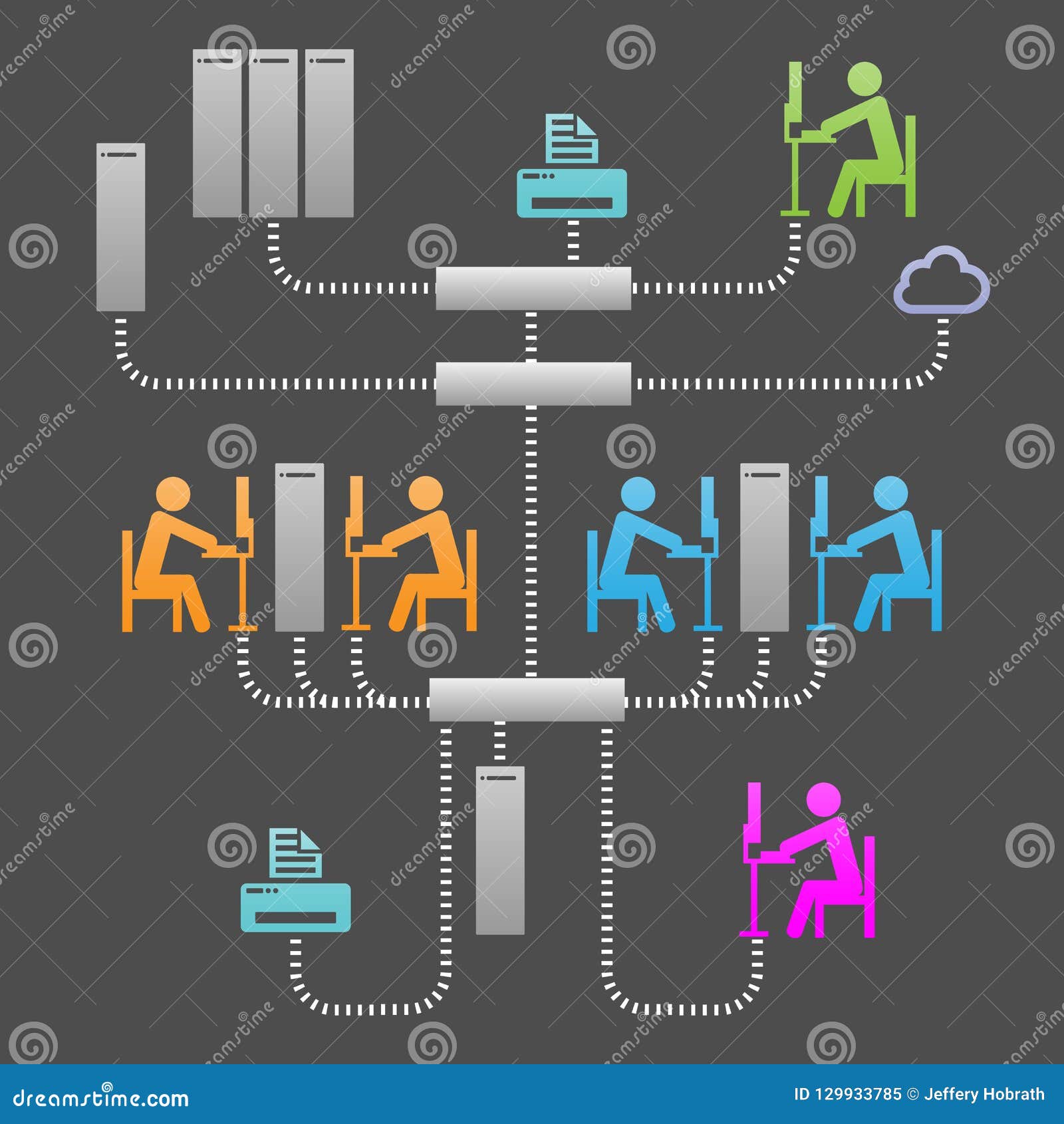 Netz-Kommunikationssystem-Infrastruktur-Vektor-Illustration Vektor ...
