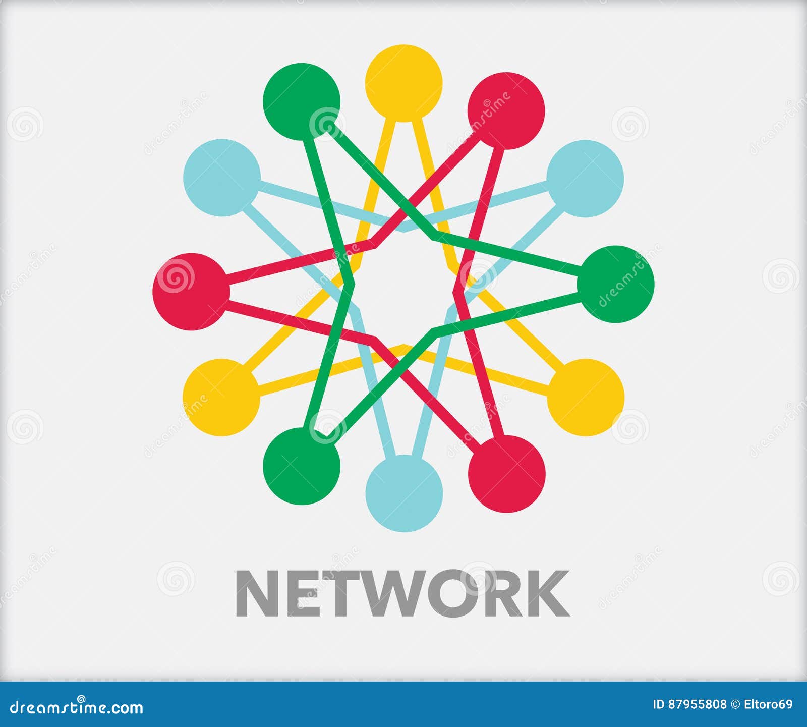 Netz mit Knotenpunkten vektor abbildung. Illustration von verhältnisse ...