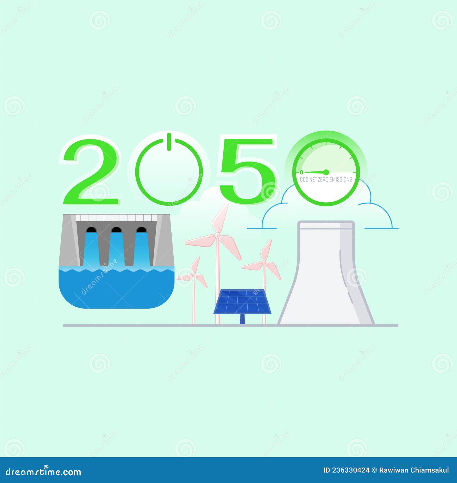 2050 Net Zero Emission 3 stock vector. Illustration of control - 236330424