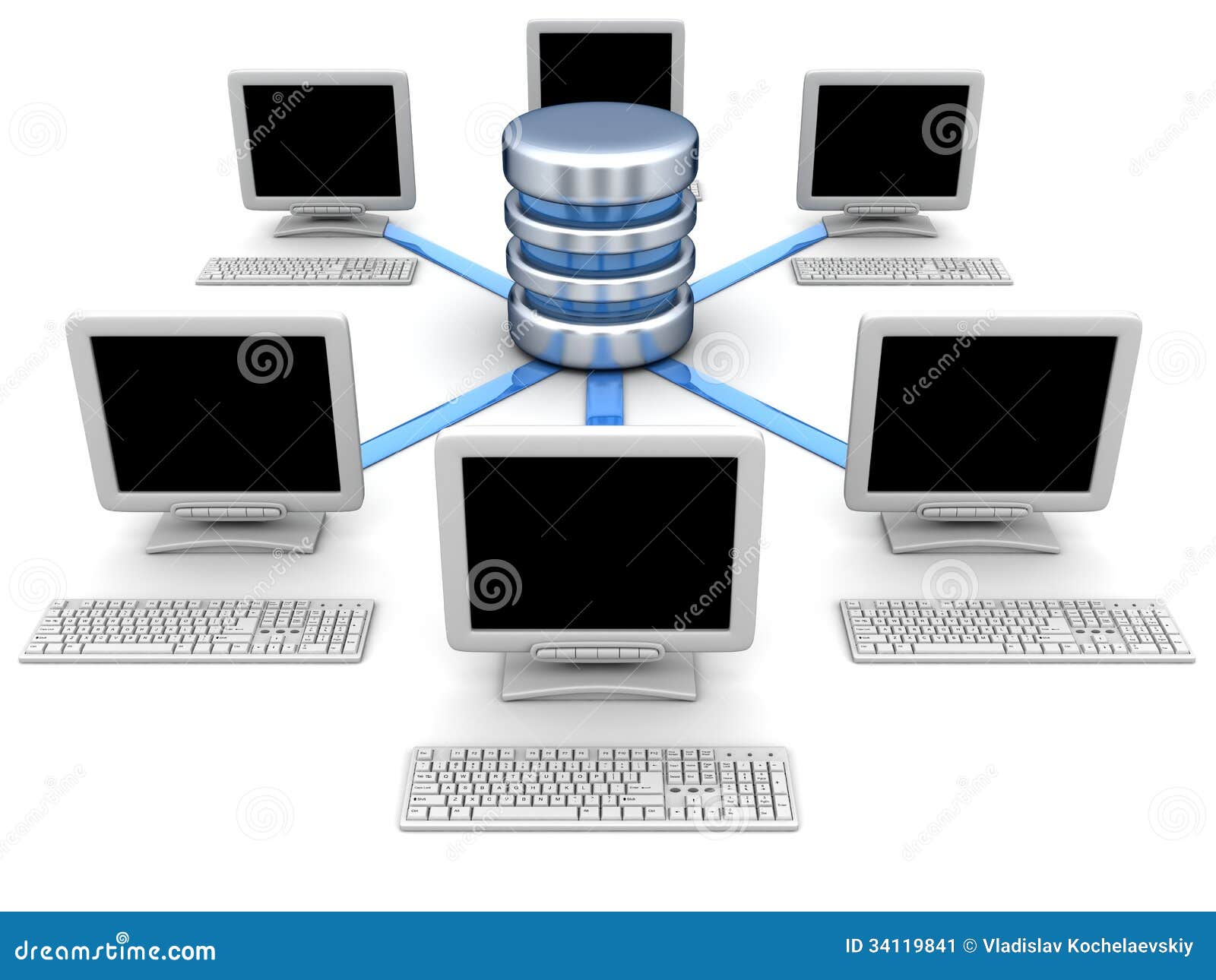 Netzwerk-Computer stock abbildung. Illustration von verbindung - 34119841