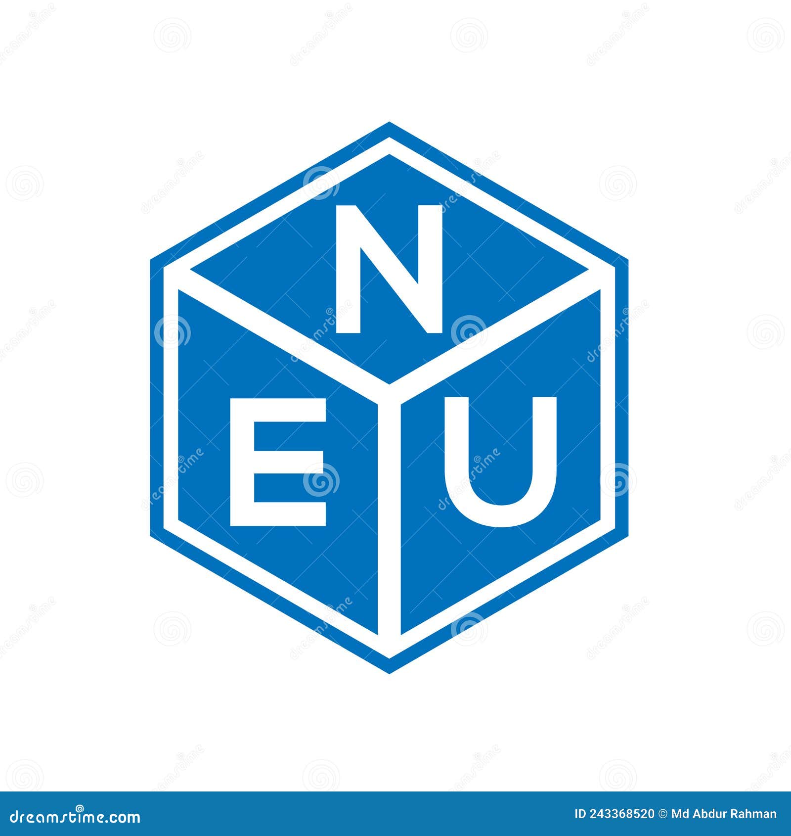 NEU Letter Logo Design on Black Background. NEU Creative Initials ...