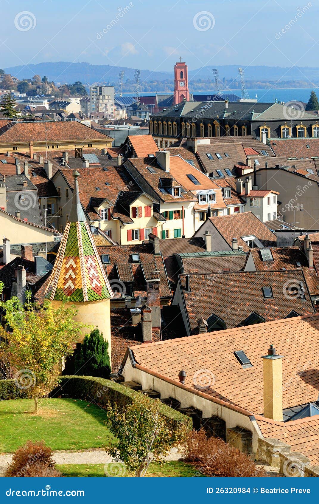 Neuchatel City, Switzerland Stock Photo - Image of fortress, canton ...
