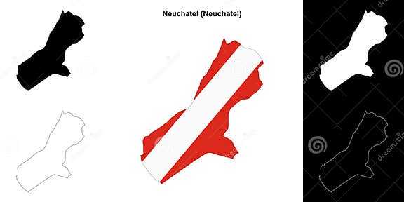 Neuchatel outline map stock illustration. Illustration of contour ...