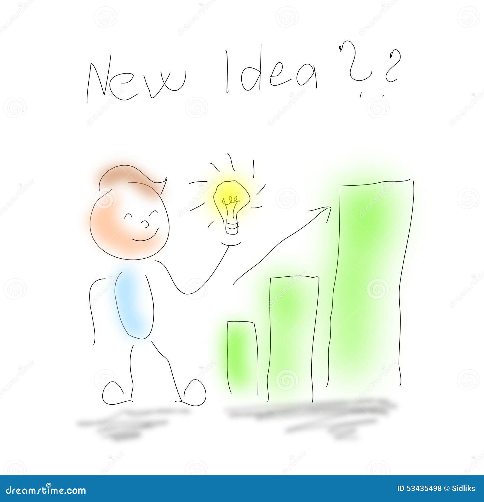 Neue Idee? stock abbildung. Illustration von gewinn, wohlstand - 53435498