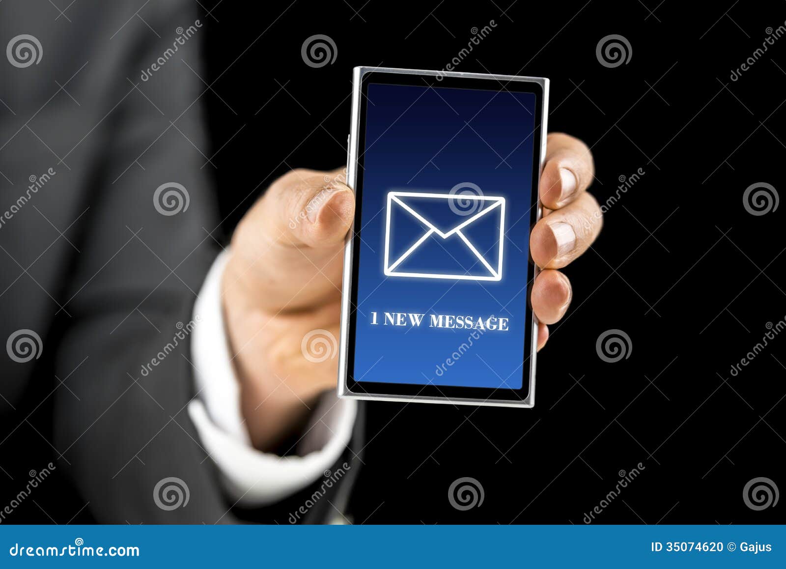 1 neue Mitteilung stockfoto. Bild von informationen, einheit - 35074620