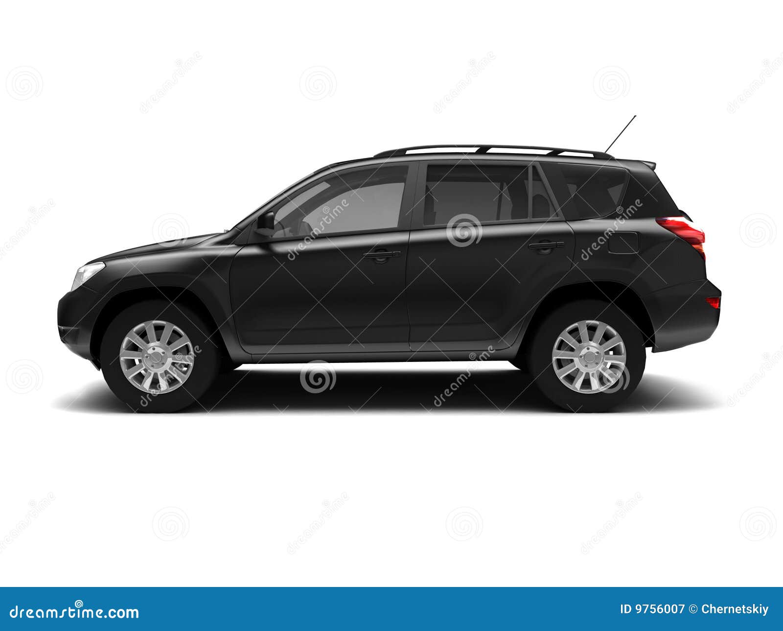 Neue SUV Seitenansicht stock abbildung. Illustration von auto - 9756007
