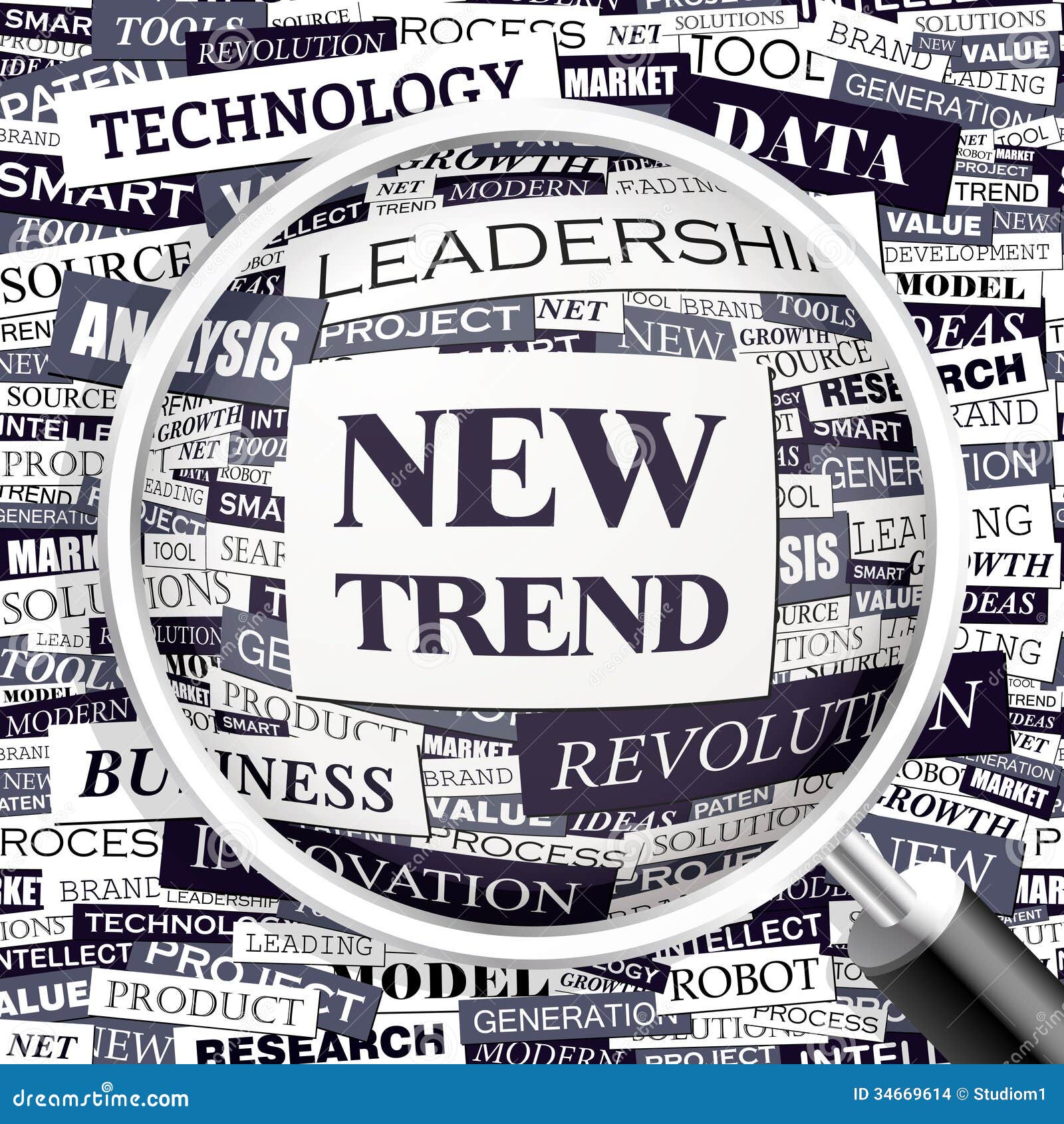 NEUE TENDENZ vektor abbildung. Illustration von medien - 34669614