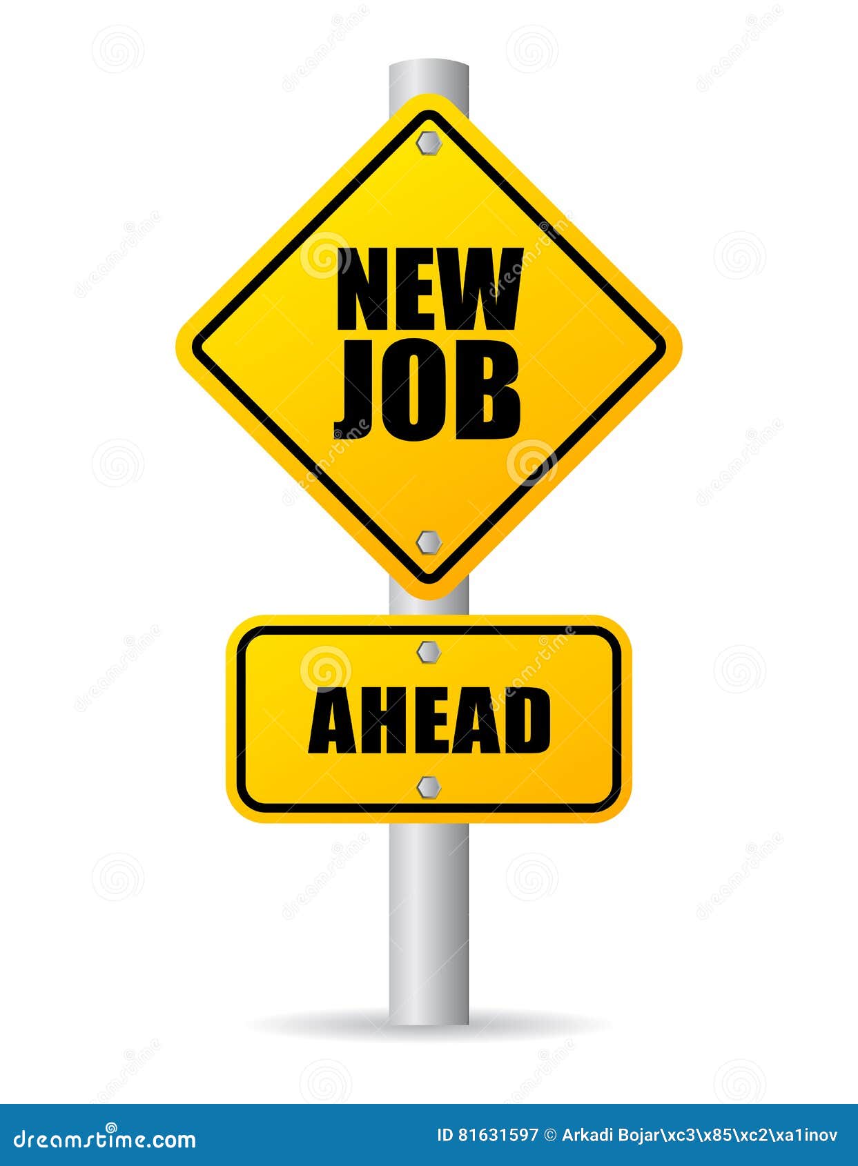 Neuer Job Road Sign vektor abbildung. Illustration von reklameanzeige ...