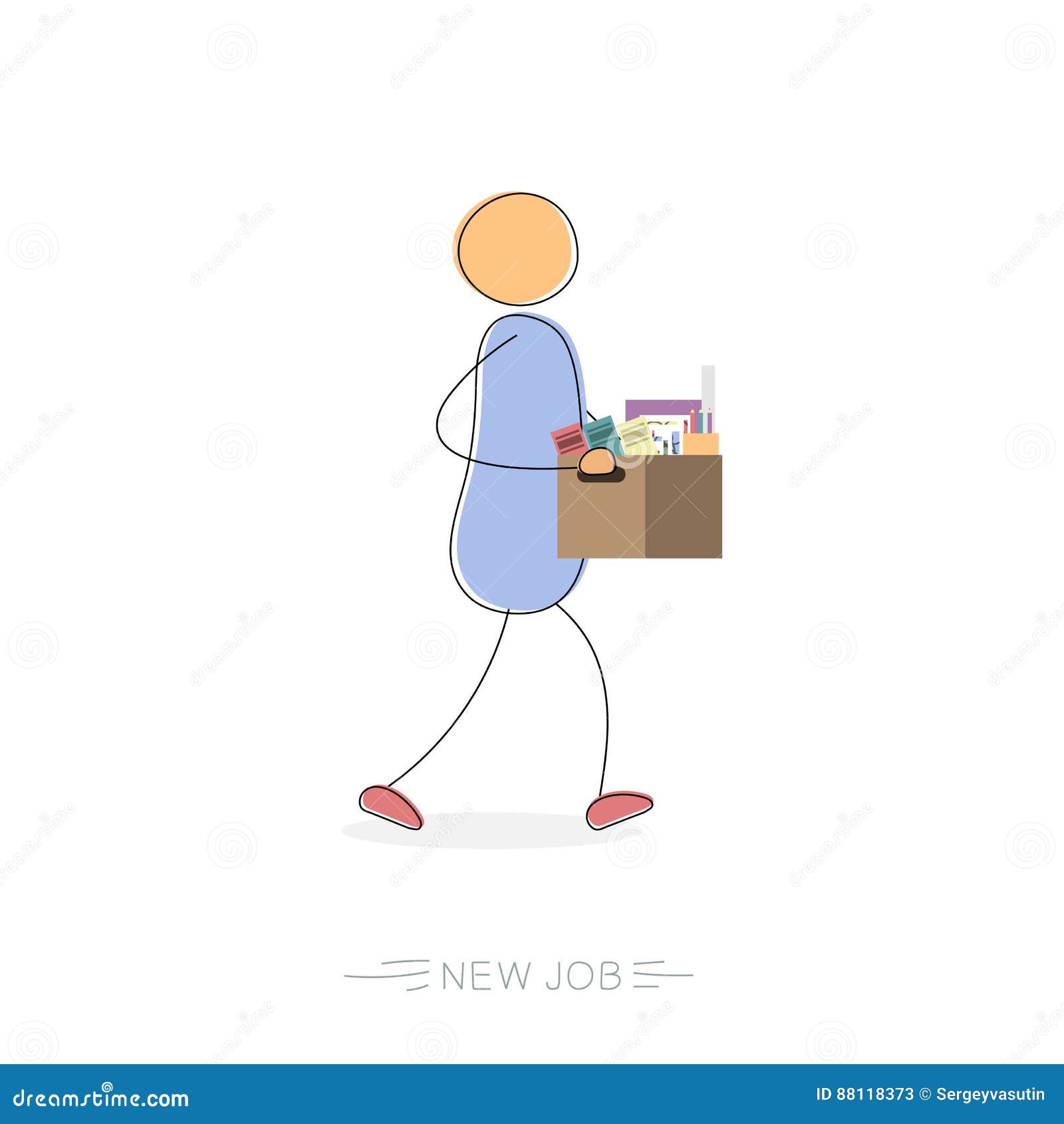 Neuer Job - Zeichnungsmann stock abbildung. Illustration von korporativ ...