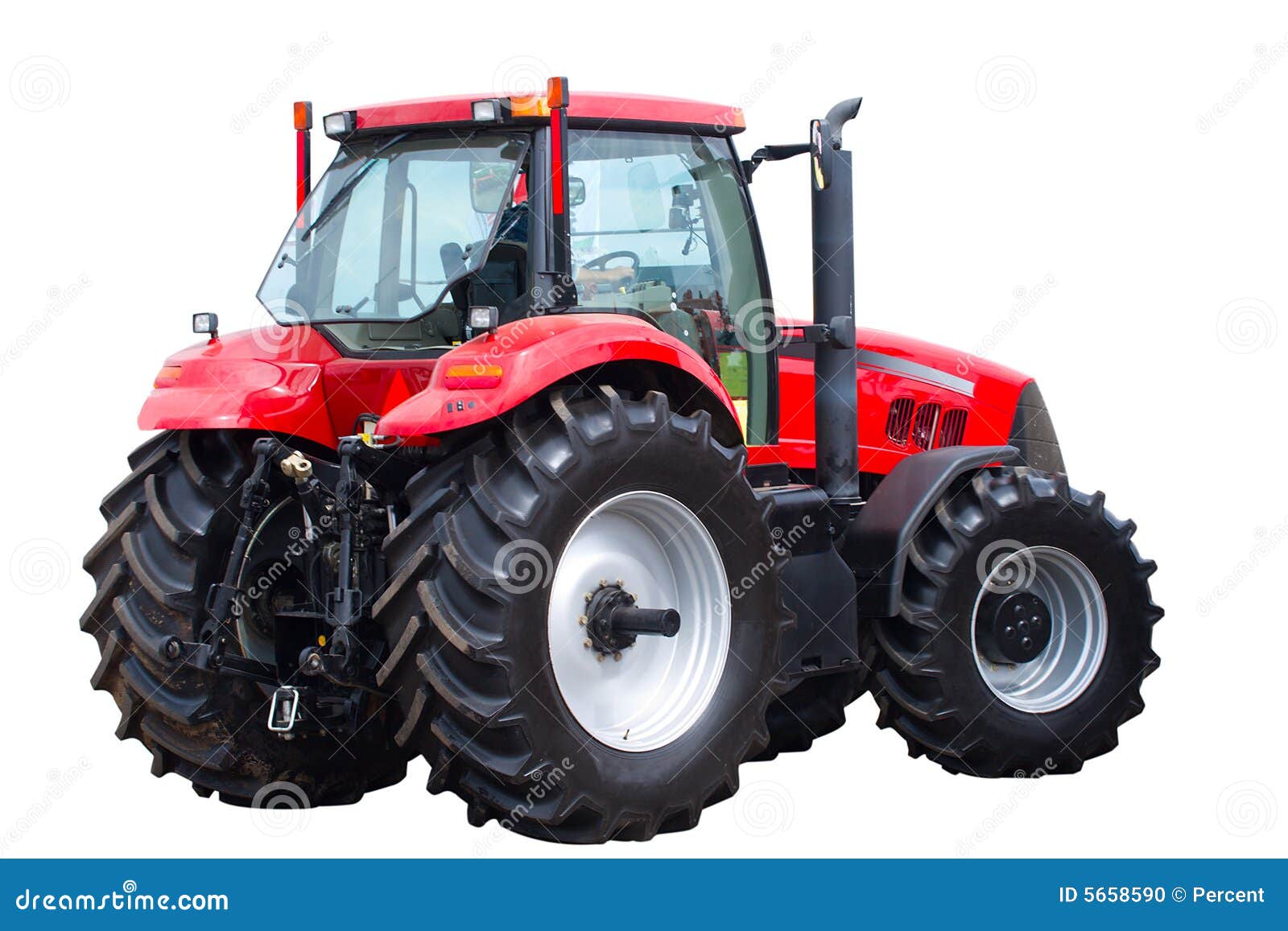 Neuer roter Traktor stockfoto. Bild von motor, leistung - 5658590