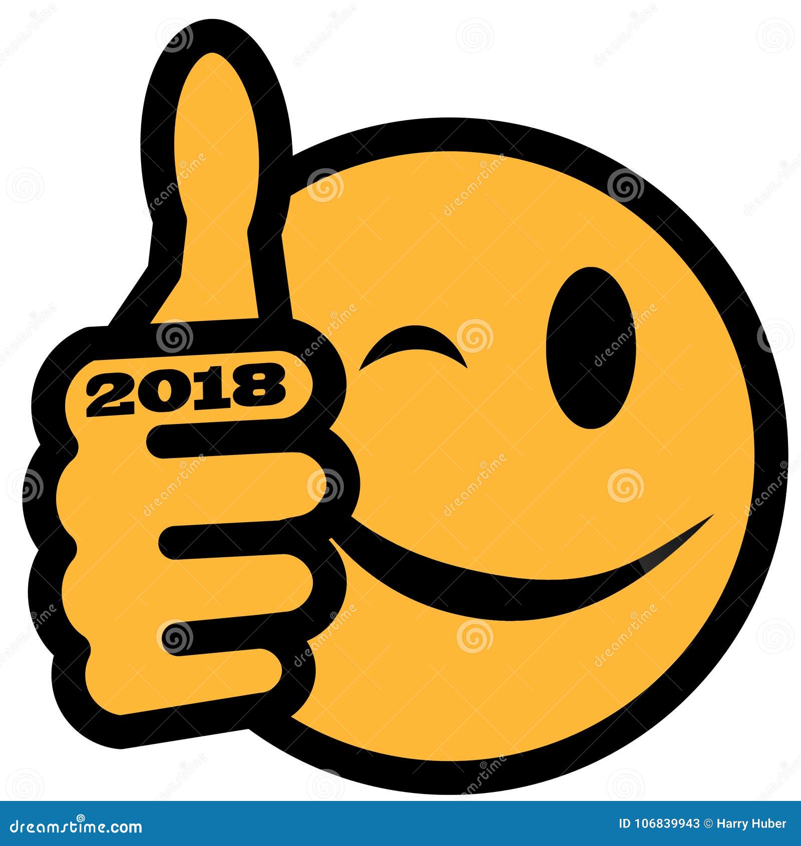 Neues Jahr ` s smiley 2018 stock abbildung. Illustration von festlich ...