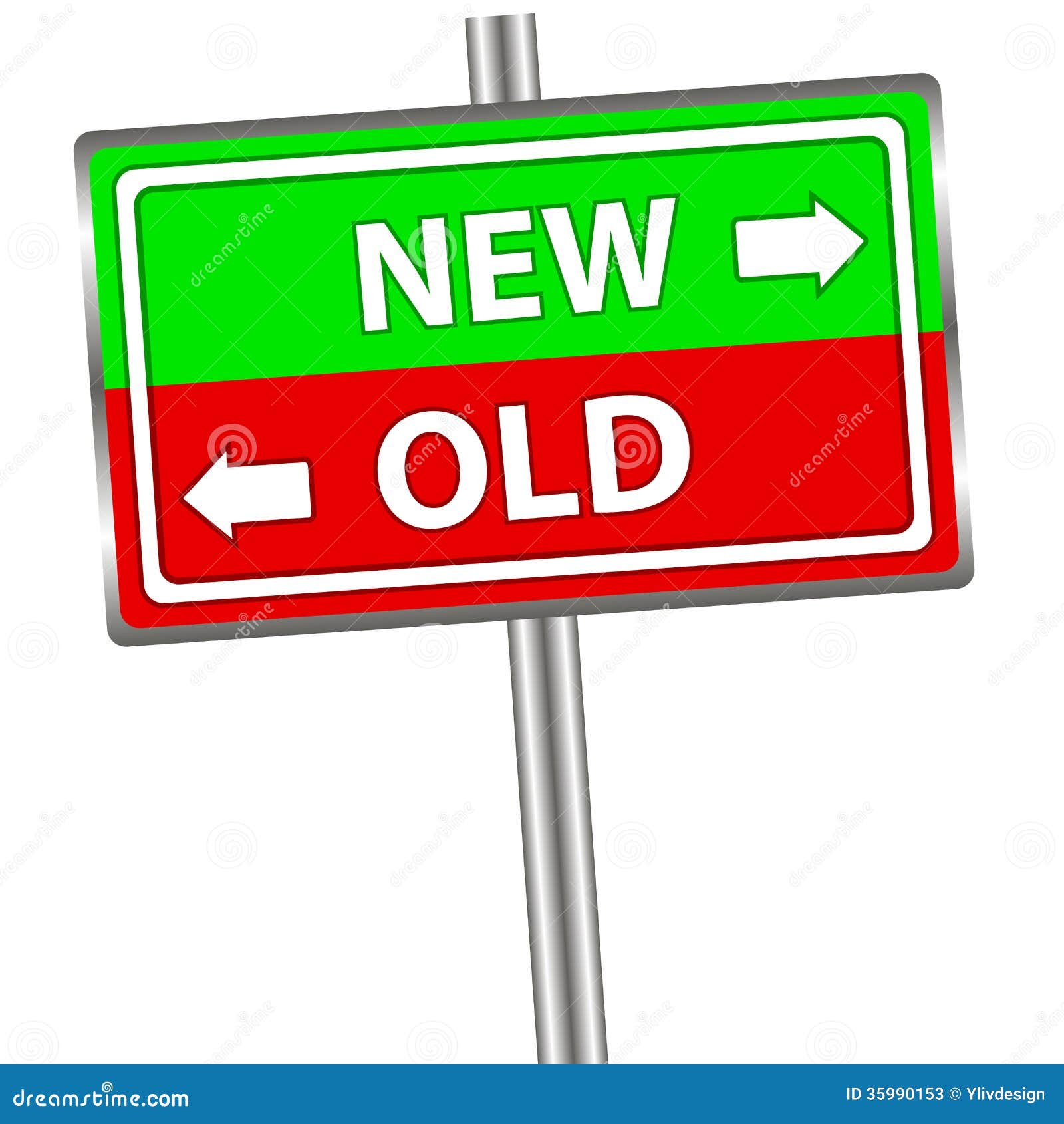 Neues und altes Zeichen vektor abbildung. Illustration von exemplar ...