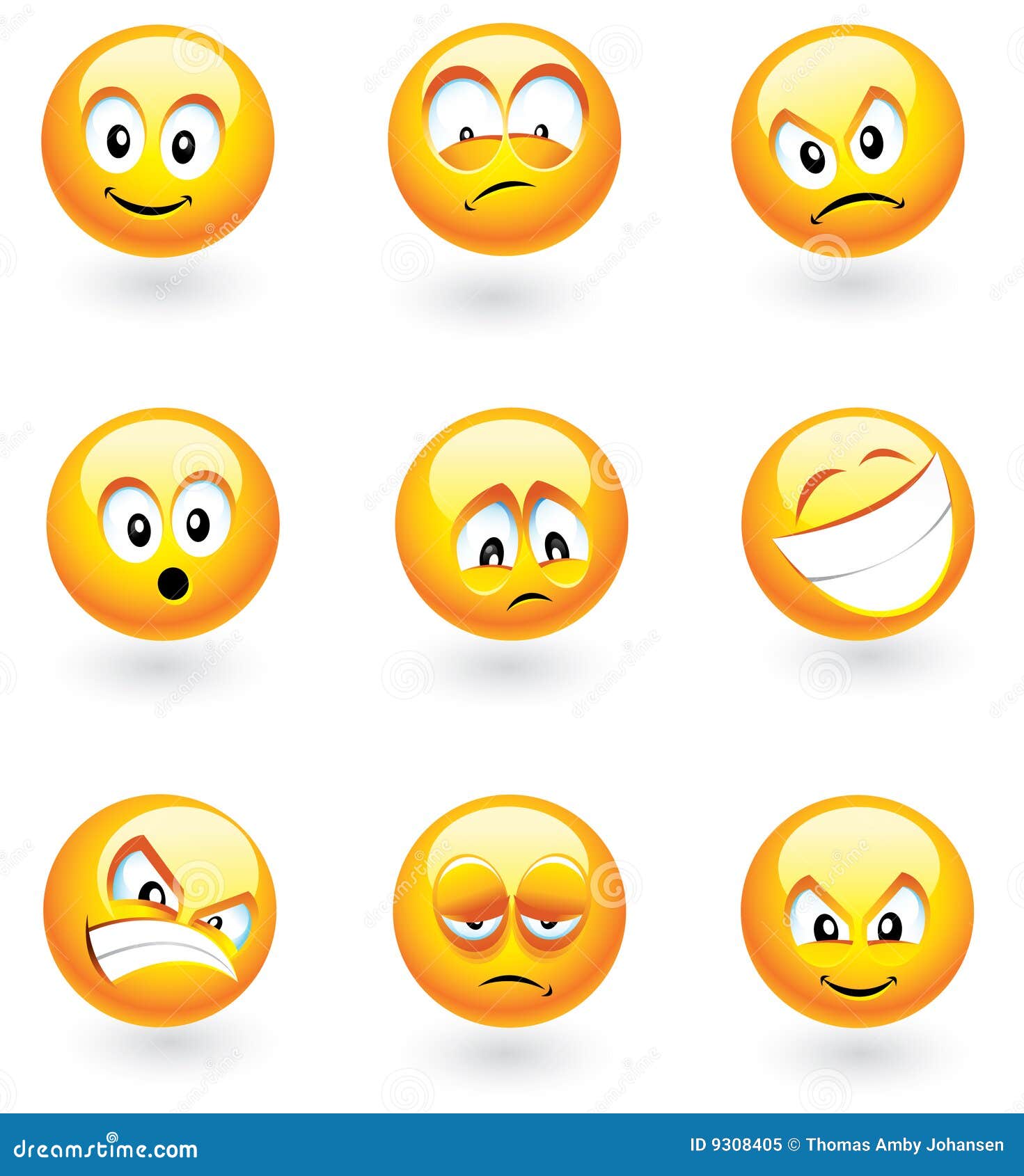 Neuf vecteur Smilies illustration de vecteur. Illustration du ...