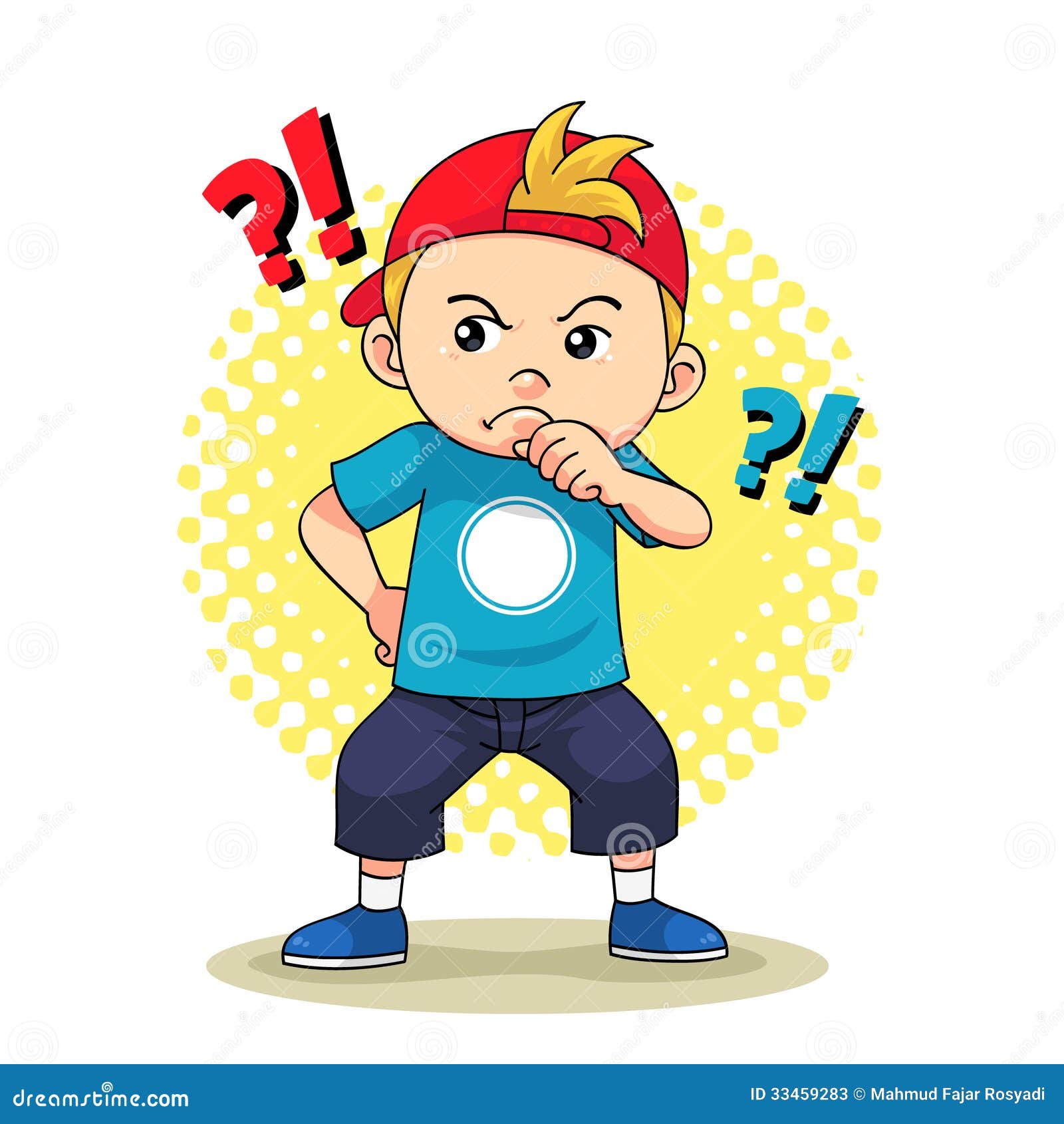 Neugieriger Junge vektor abbildung. Illustration von denken - 33459283