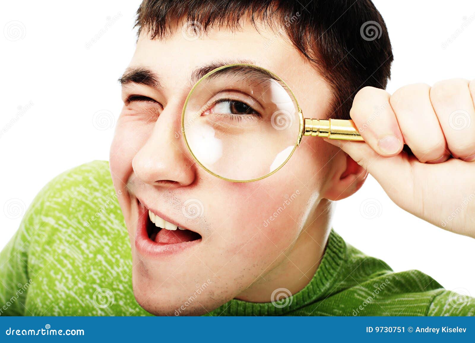 Neugieriger Mann stockbild. Bild von nachforschung, gesicht - 9730751