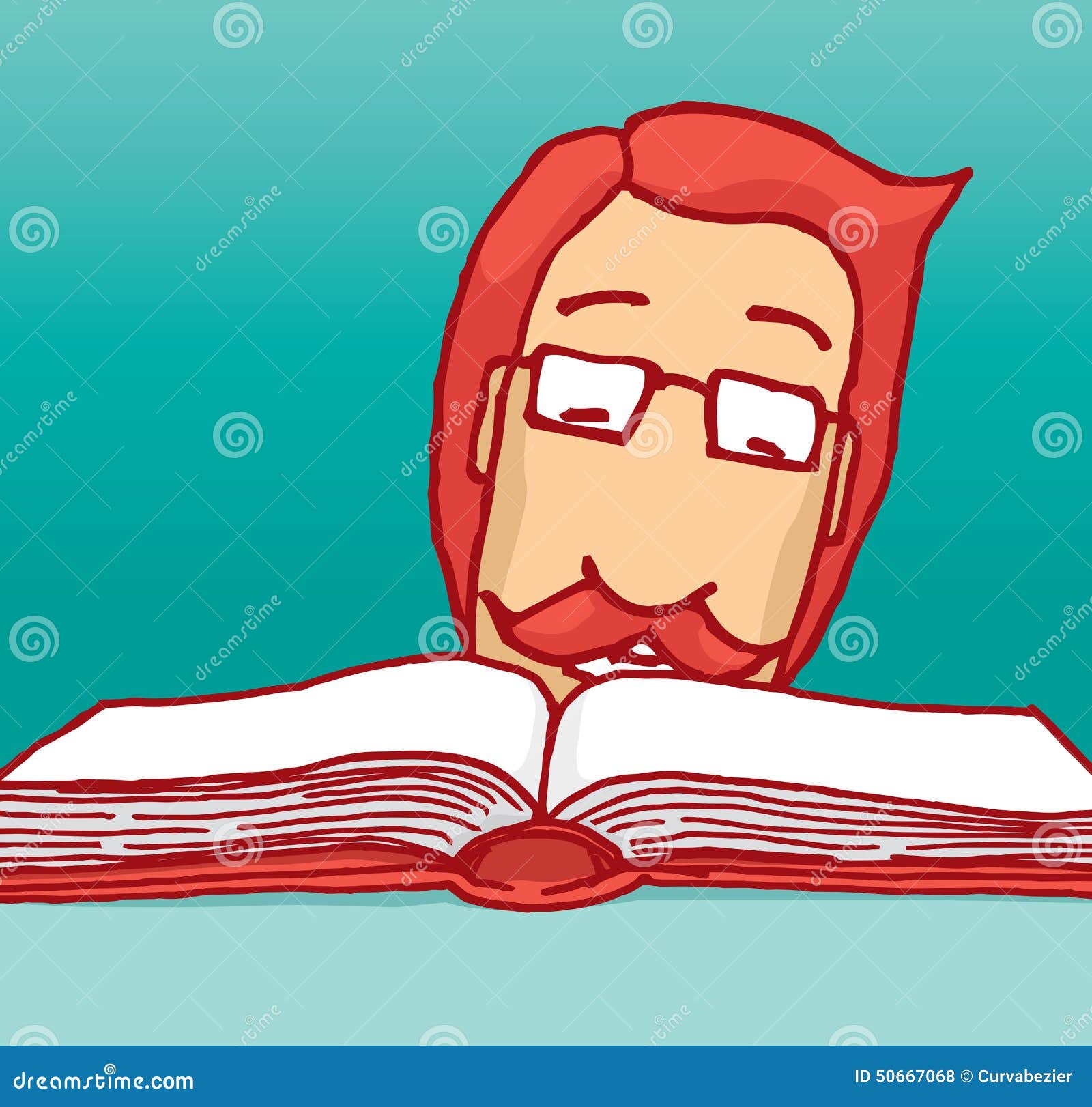 Neugieriger Mann, Der Nah Ein Buch Lugt Oder Liest Vektor Abbildung ...