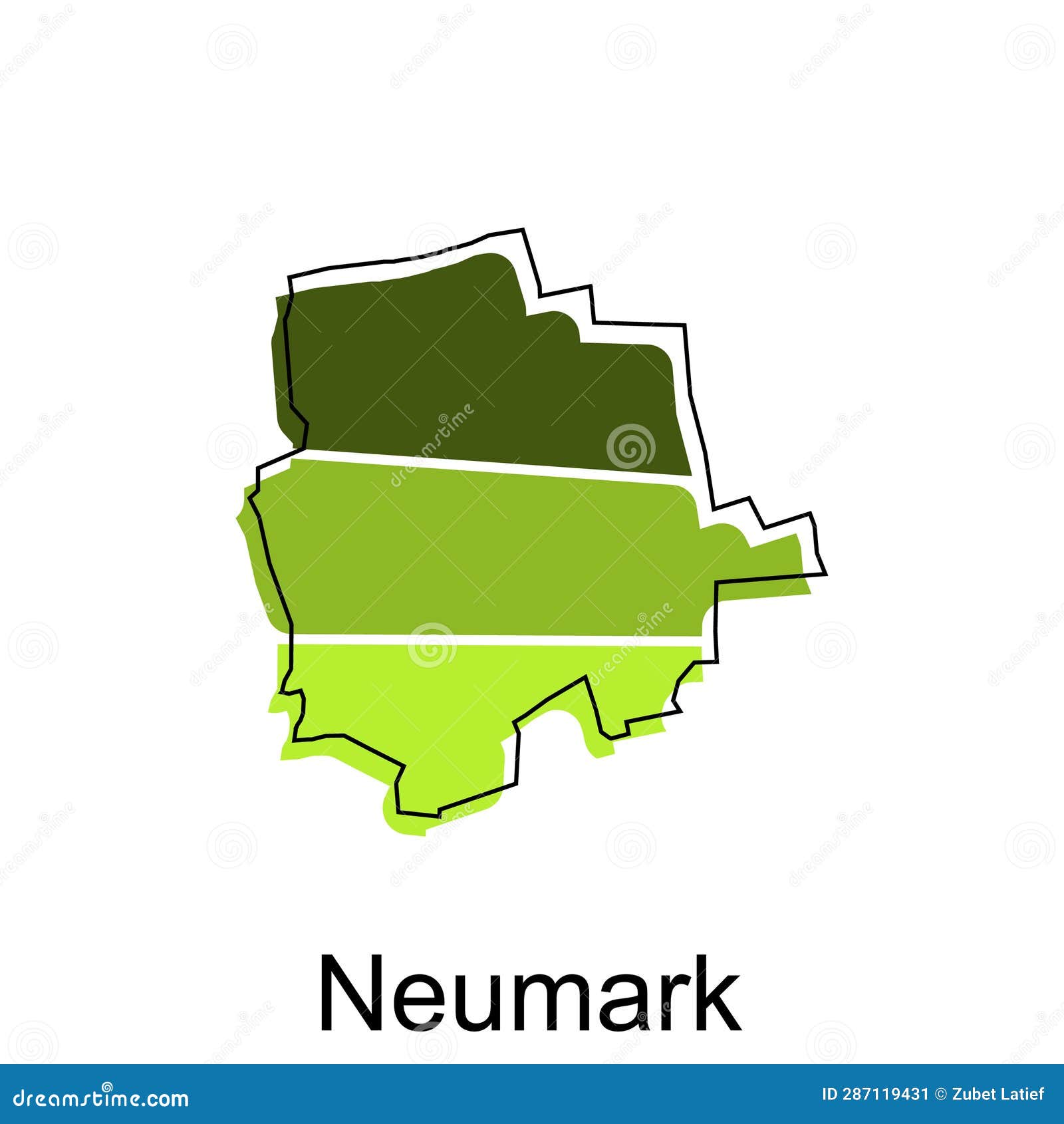 Neumark Map. Vector Map of the German Country. Borders of for Your ...