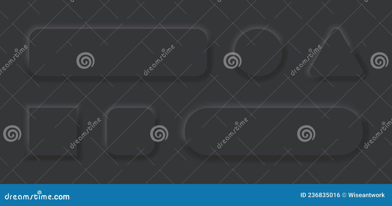 Neumorph Button. 3d Circle, Square, Triangle Neumorph Button With ...