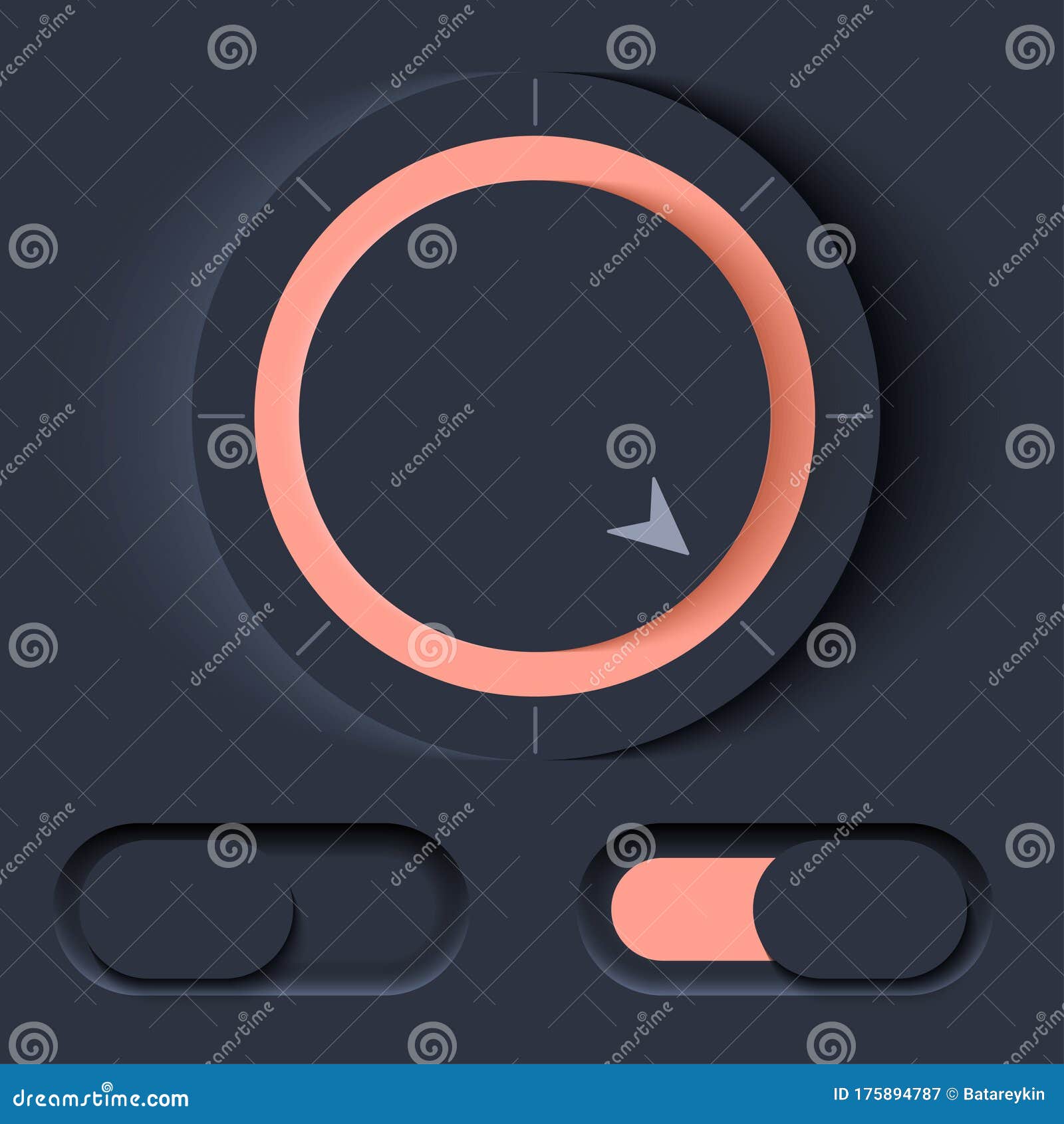 Neumorph UI kit stock vector. Illustration of element - 175894787