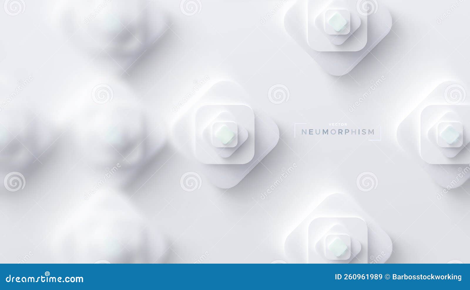 Neumorphic Bright Design. Square Shapes with Rounded Corners Stock ...