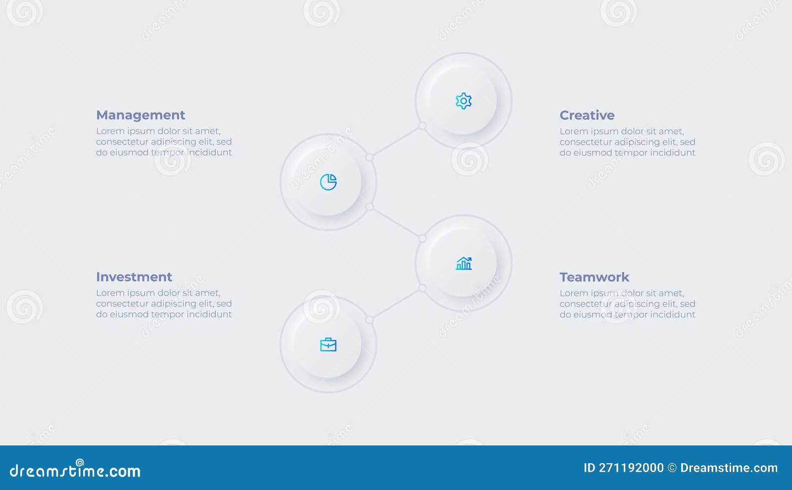 Neumorphic Circle Elements for Infographic. Skeuomorph Concept with 4 ...
